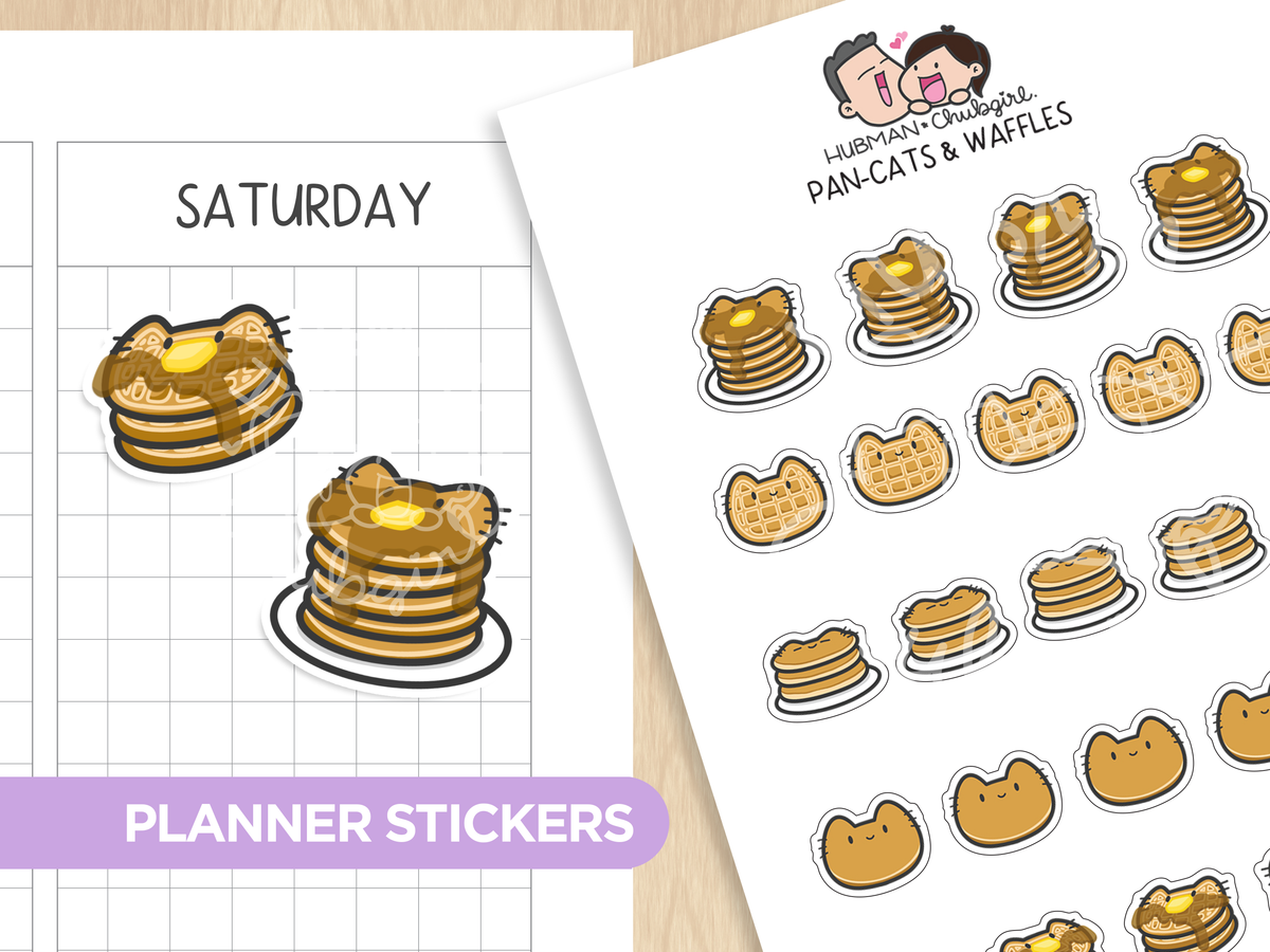 Pan-cats and Waffles Planner Stickers – Hubman and Chubgirl