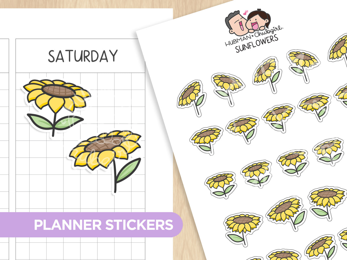 Sunflowers Planner Stickers – Hubman and Chubgirl