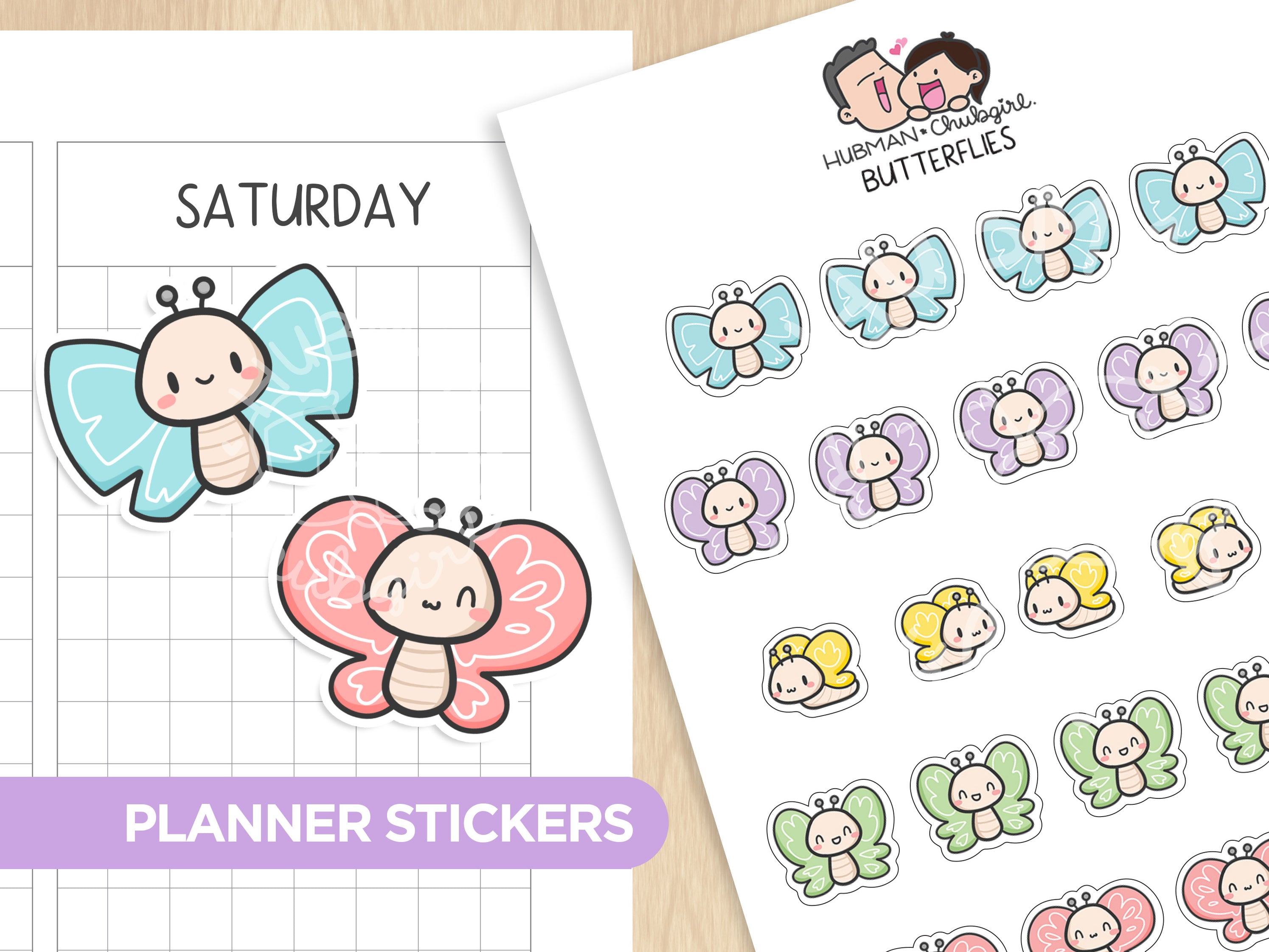 Butterflies Planner Stickers – Hubman and Chubgirl