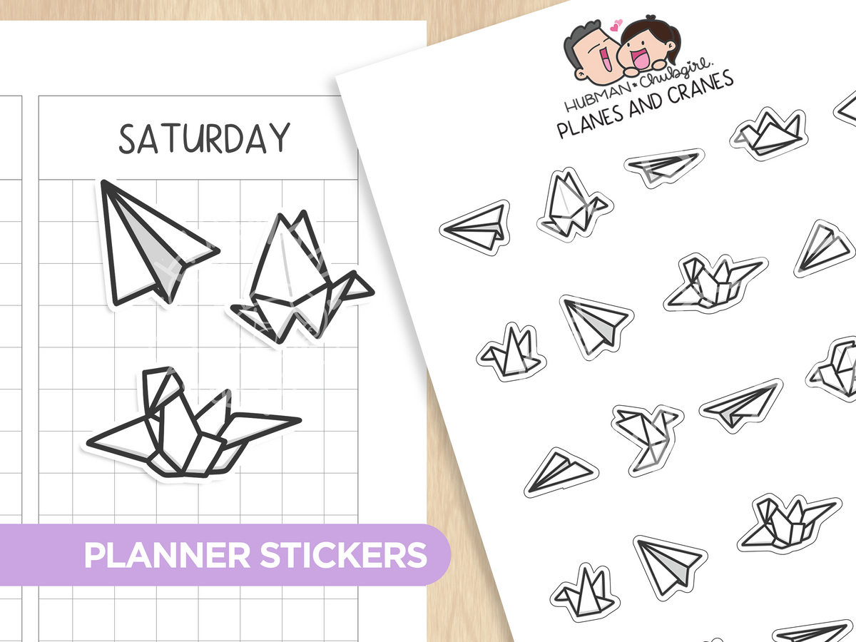 Planes and Cranes Planner Stickers – Hubman and Chubgirl