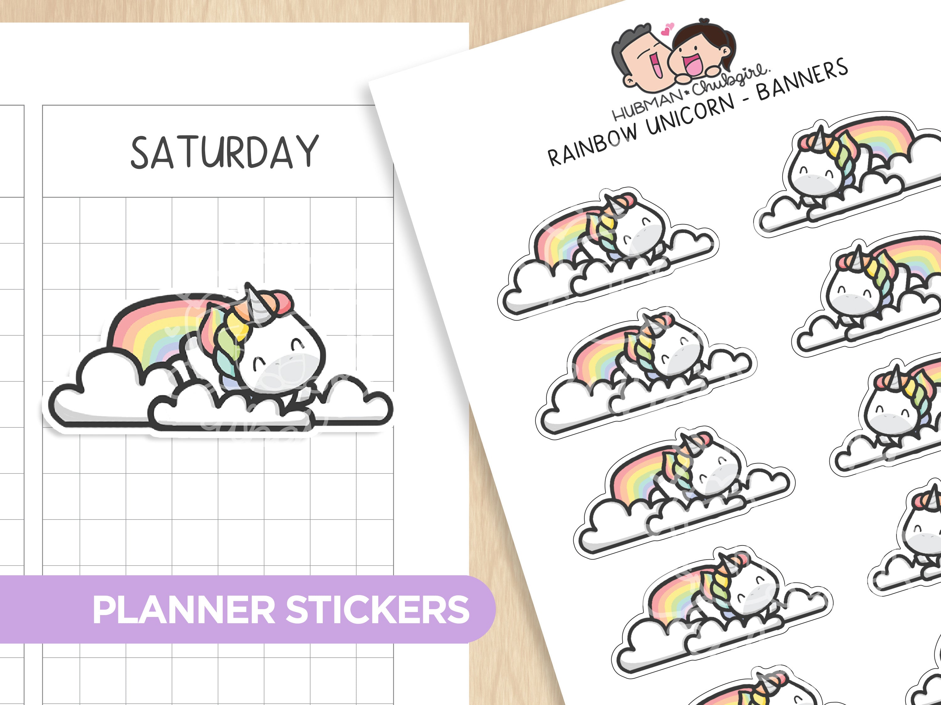 Rainbow Unicorn Sticker Printables Rainbow Unicorn Stickers