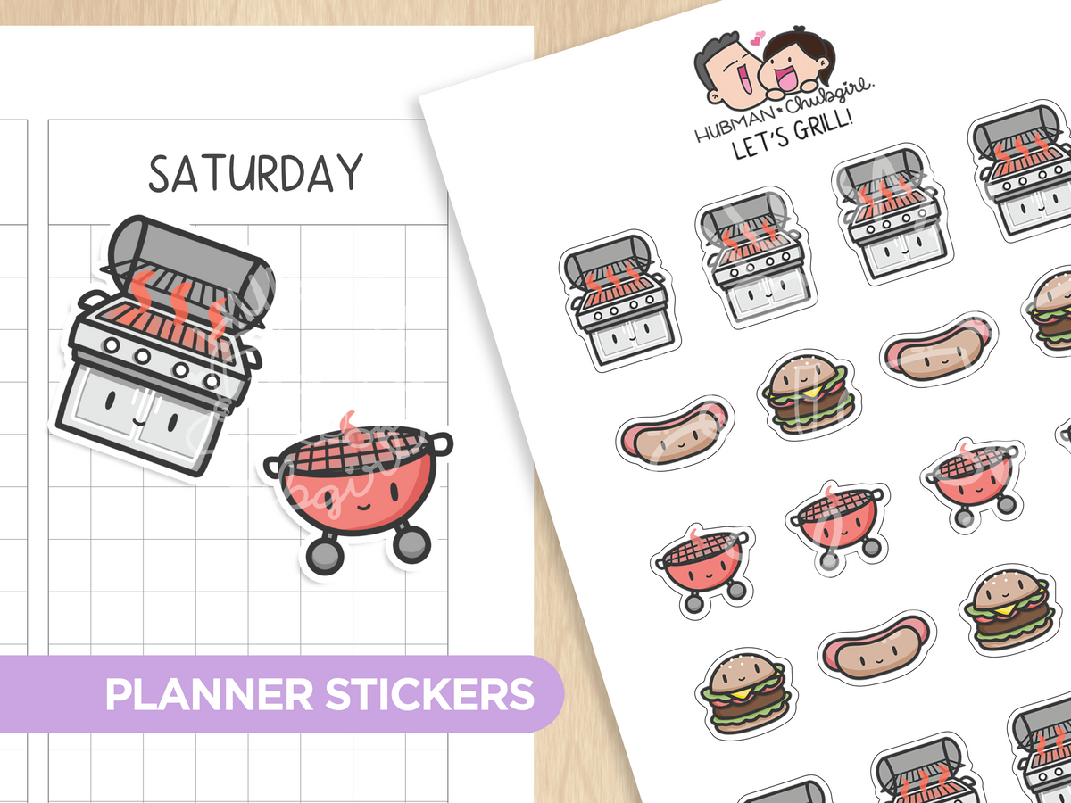 Let's Grill Planner Stickers – Hubman and Chubgirl