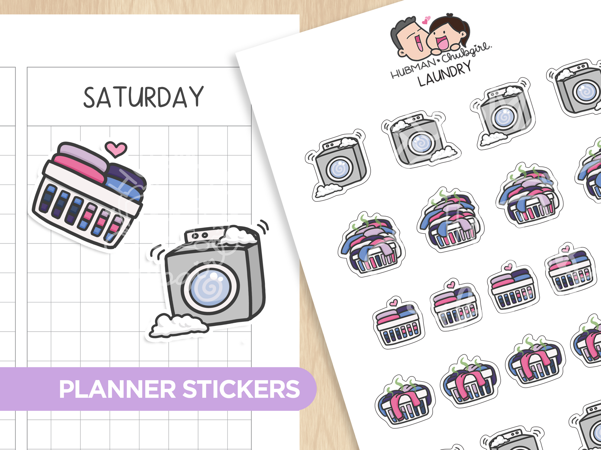 Chores Planner Sticker Set – Hubman and Chubgirl