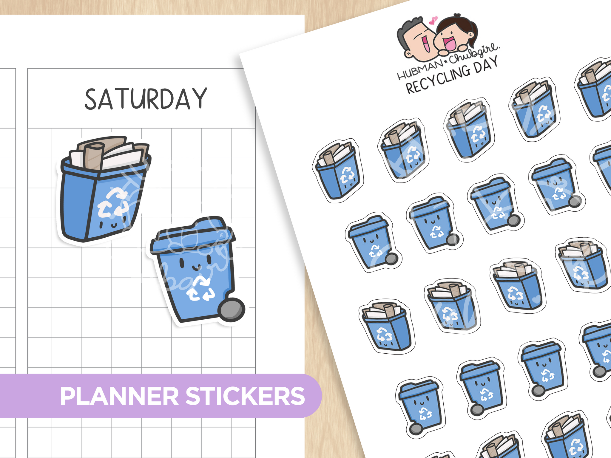 Chores Planner Sticker Set – Hubman and Chubgirl