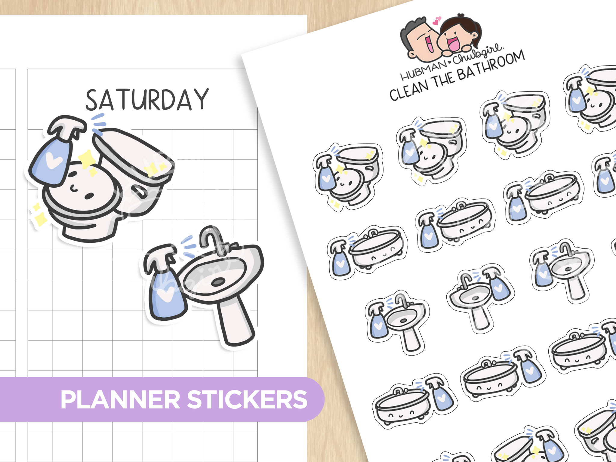 Chores Planner Sticker Set – Hubman and Chubgirl