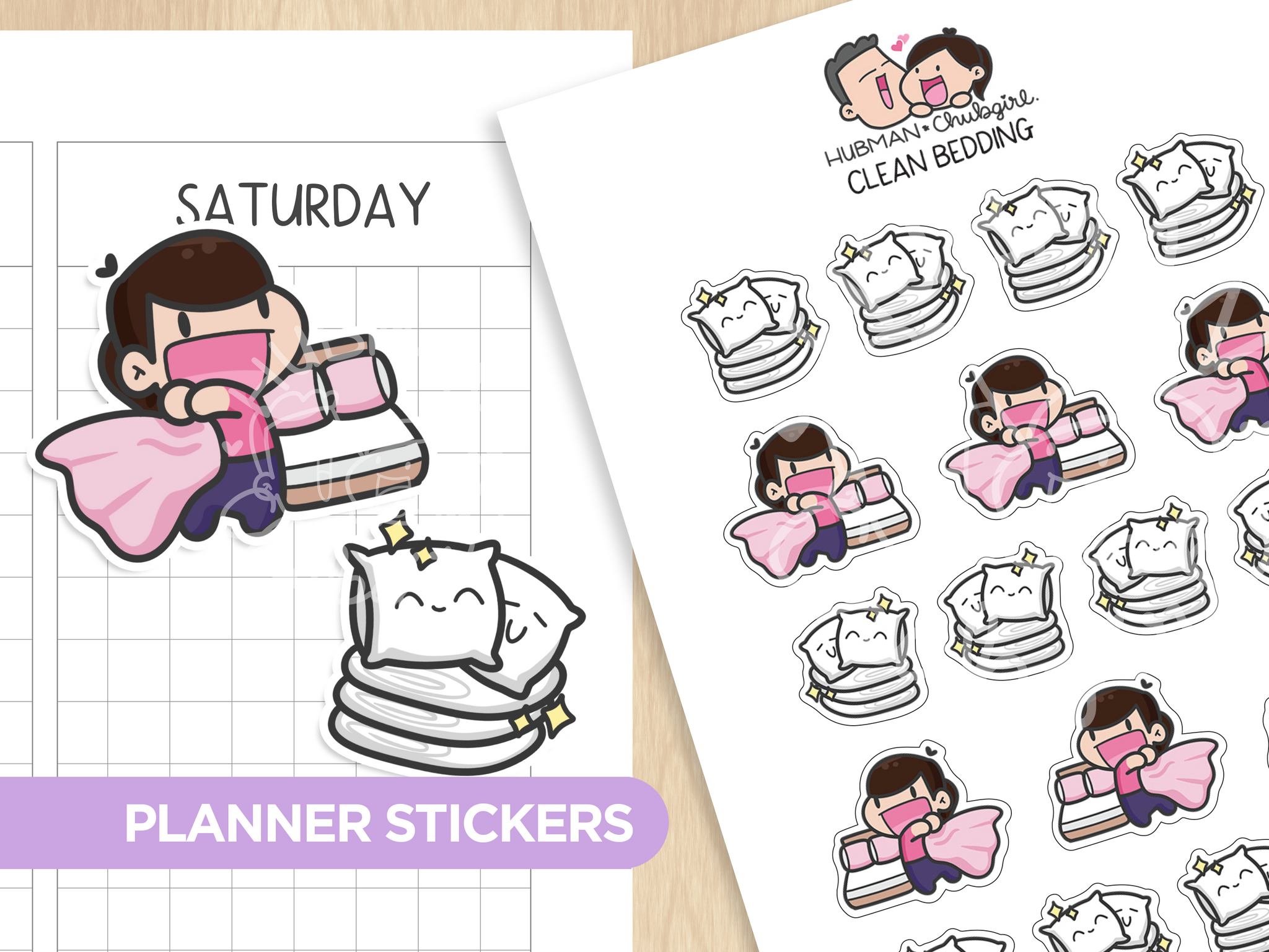 Chores Planner Sticker Set – Hubman and Chubgirl
