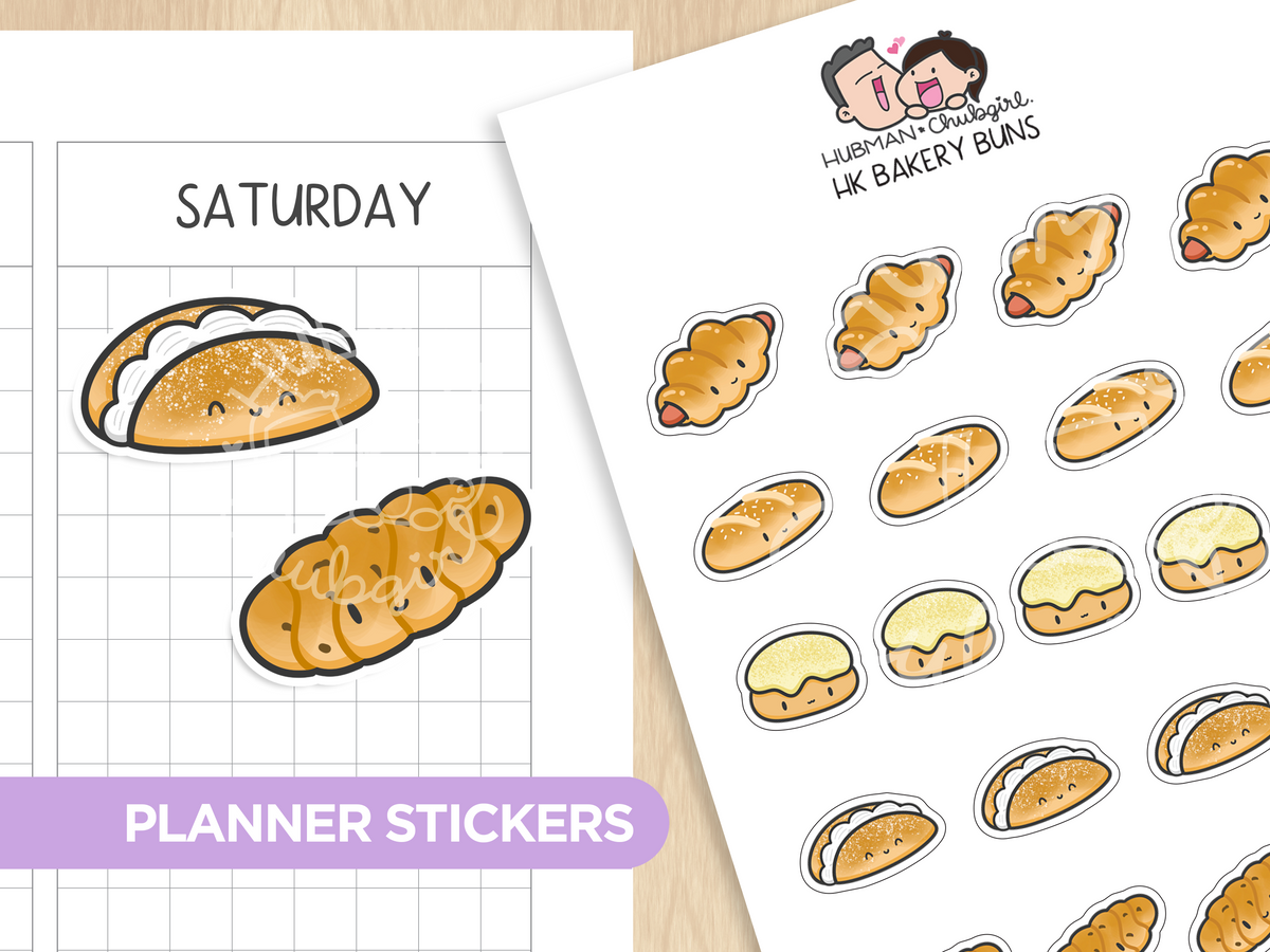 HK Bakery Buns Planner Stickers – Hubman and Chubgirl