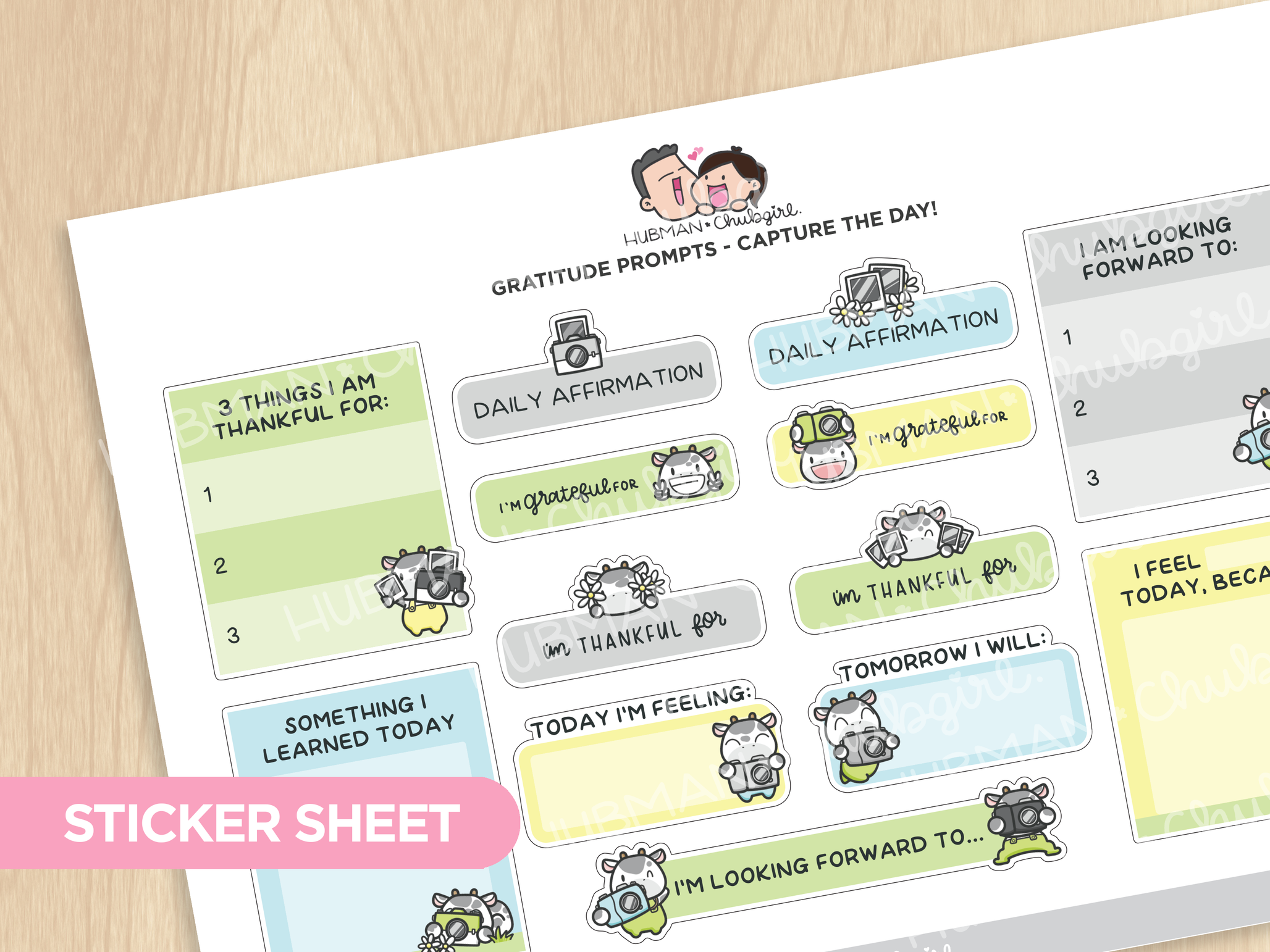 Capture the Day Journaling Extras Sticker Set – Hubman and Chubgirl