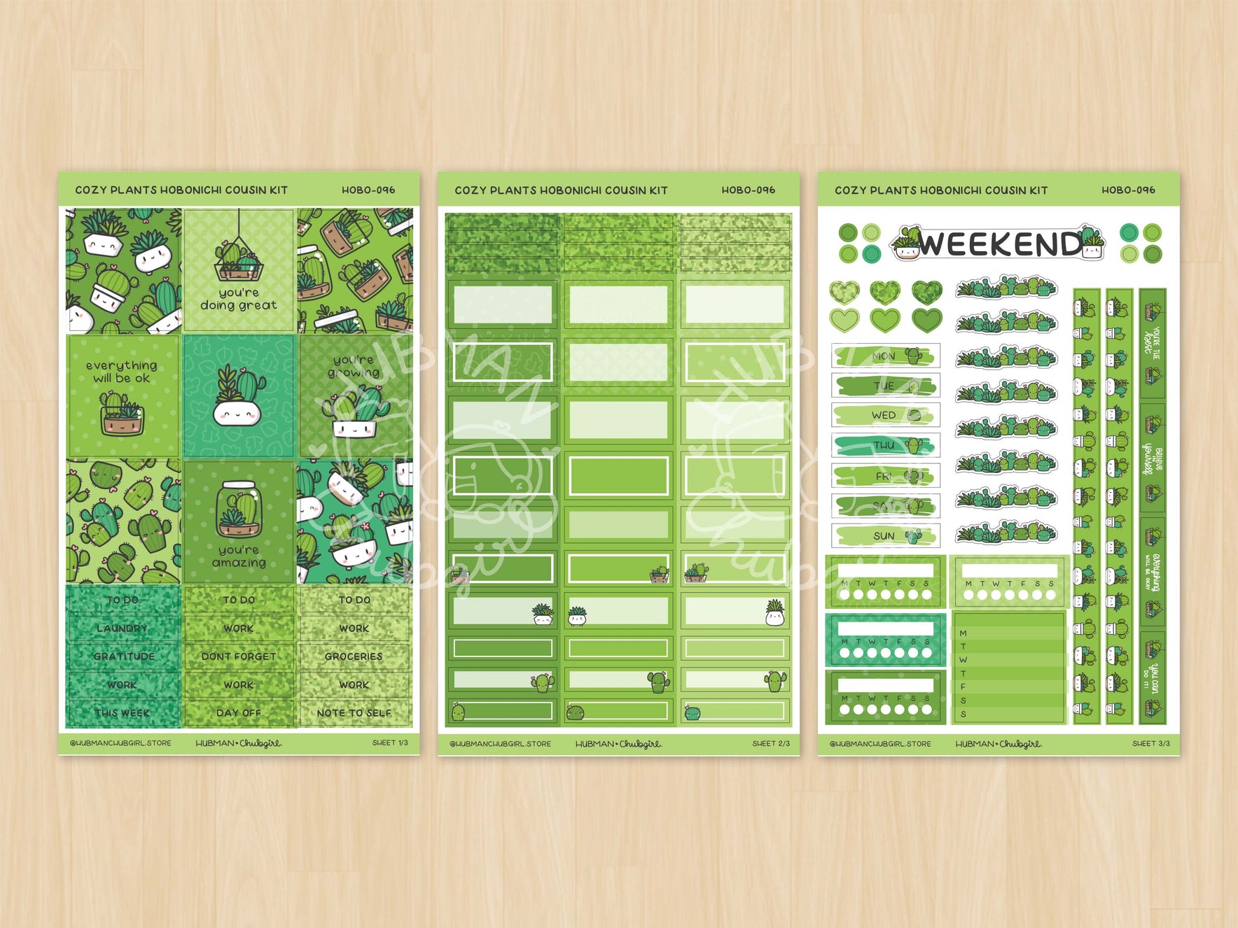 Cozy Plants Theme Hobonichi Cousin Weekly Kit (Set of 3) – Hubman and ...