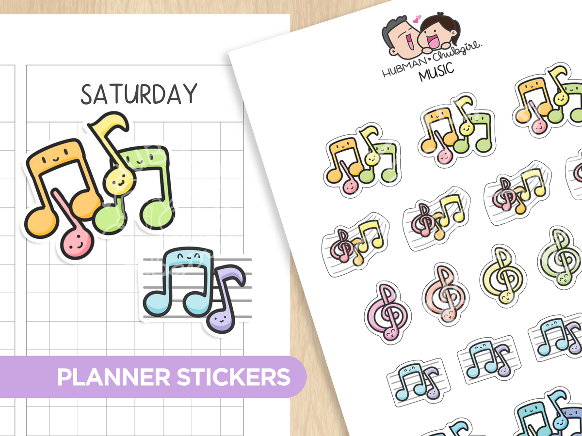 Music Planner Stickers – Hubman and Chubgirl
