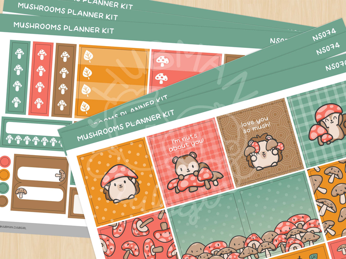 Mushrooms Planner Kit (Set of 6) – Hubman and Chubgirl