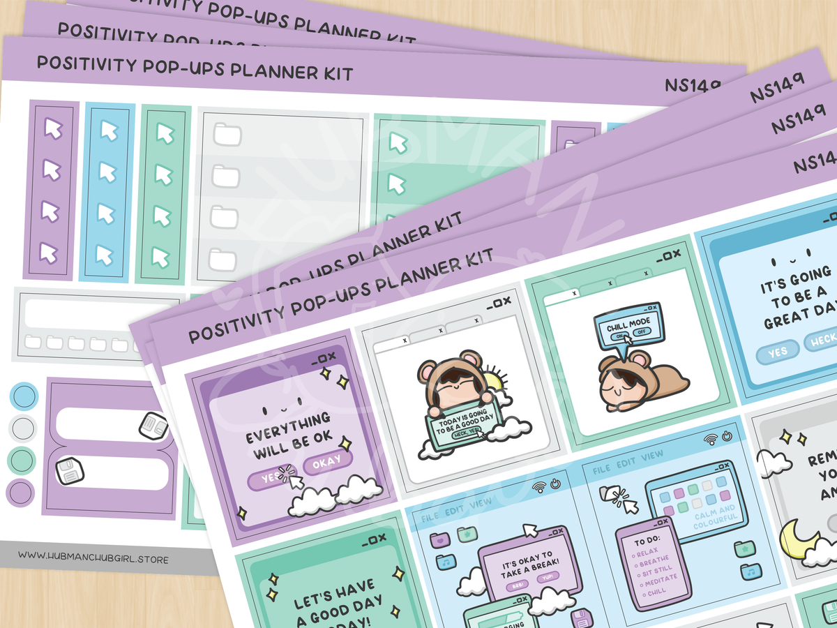 Positivity Pop-Ups Planner Kit (Set of 6) – Hubman and Chubgirl