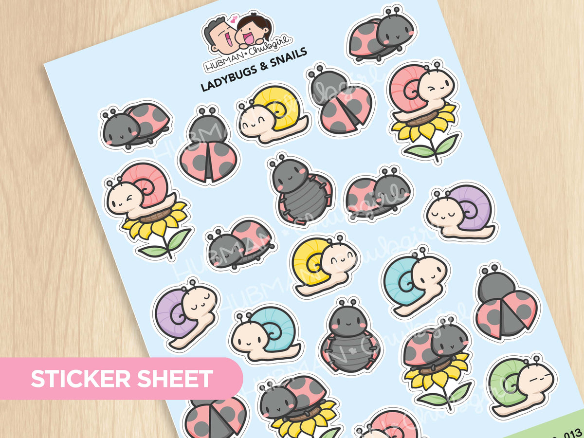 Sticker sheet - Ladybugs and Snails – Hubman and Chubgirl