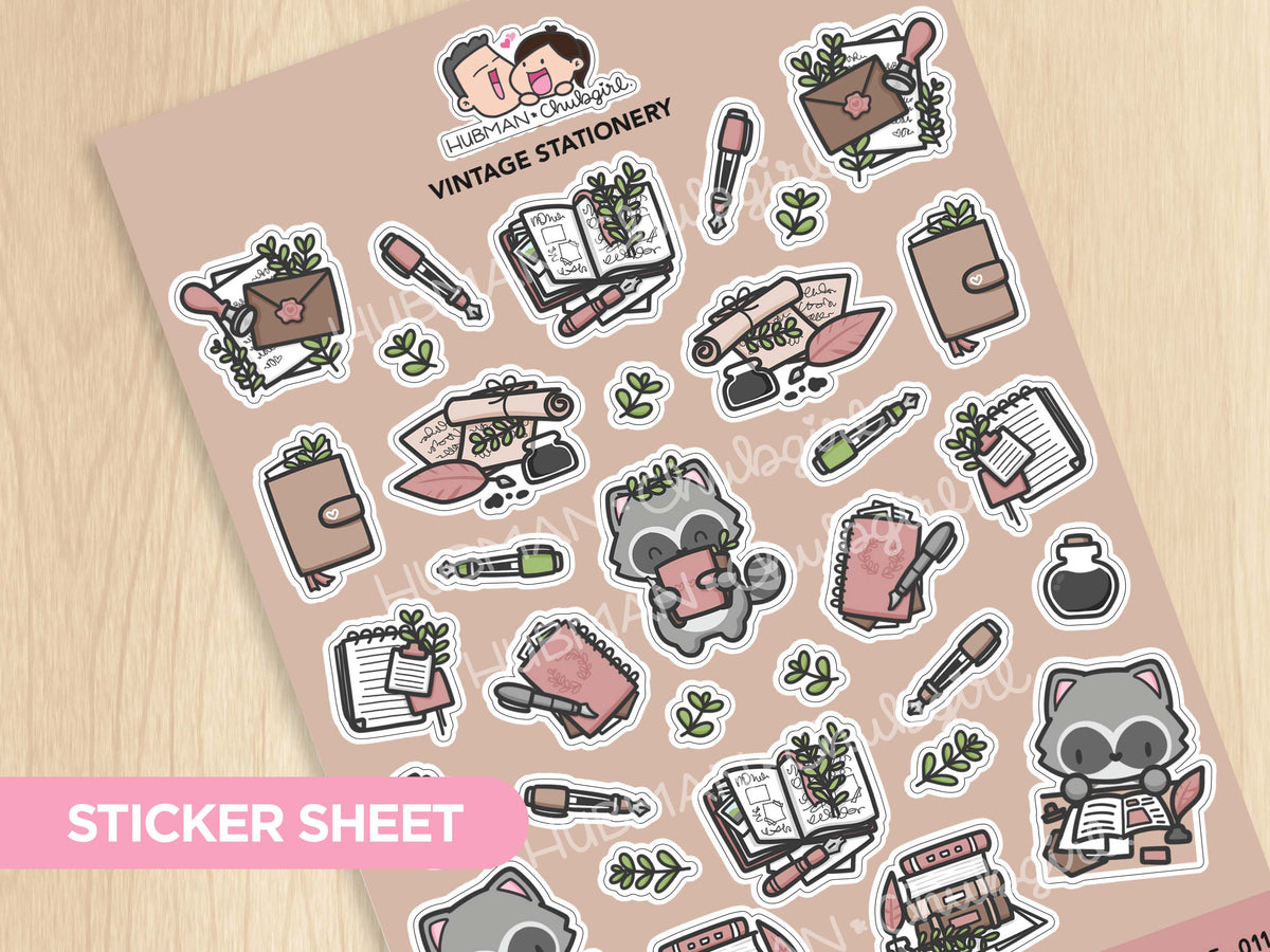 Sticker Sheet - Vintage Stationery – Hubman and Chubgirl