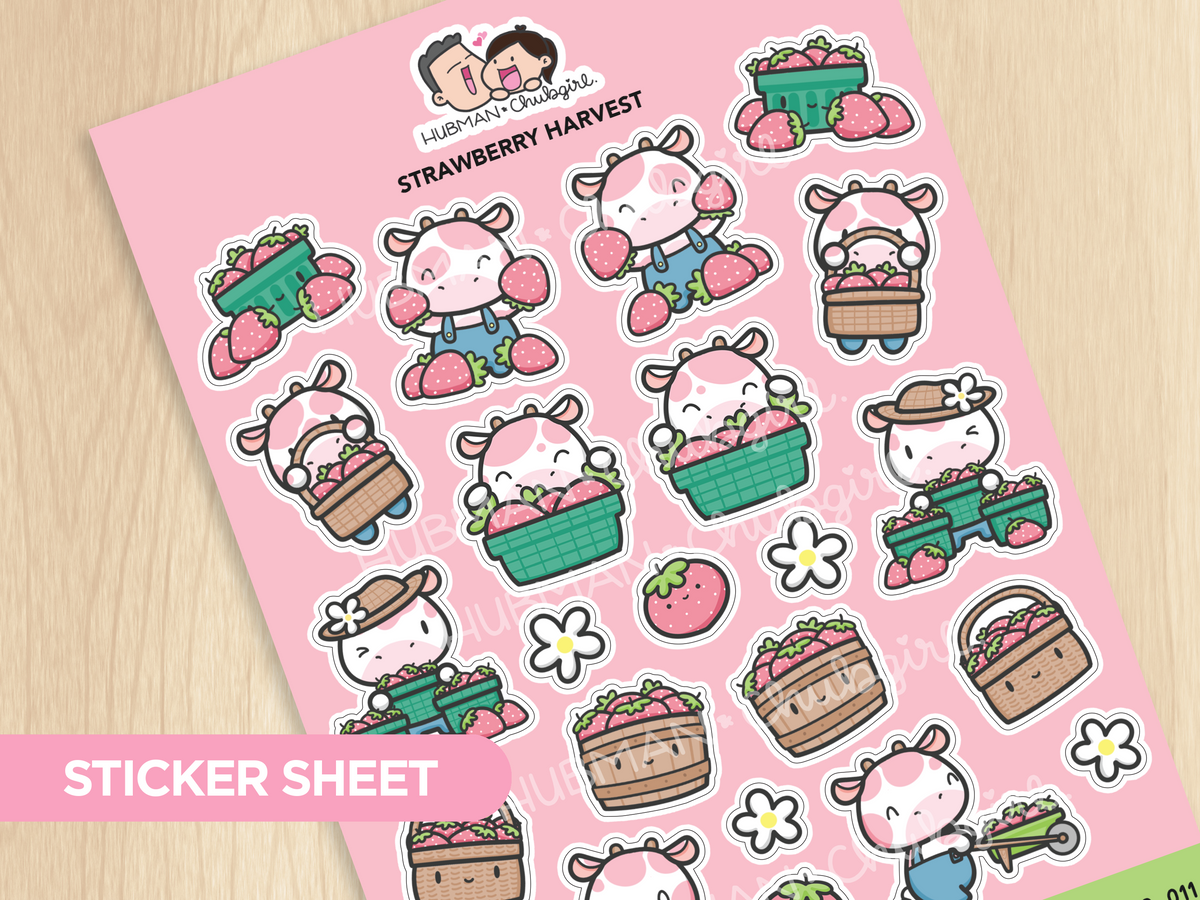 Strawberry Harvest Sticker Sheet – Hubman and Chubgirl