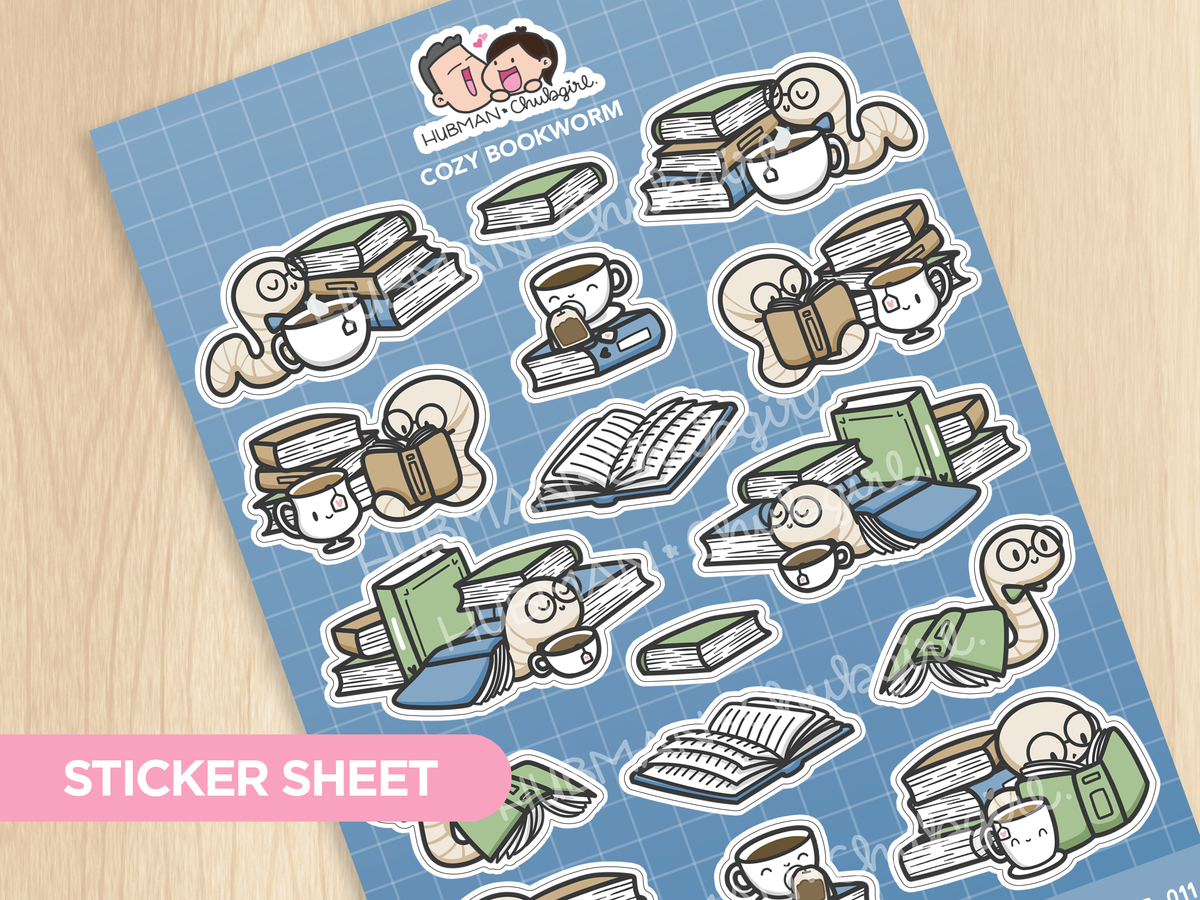 Cozy Bookworm Sticker Sheet – Hubman and Chubgirl