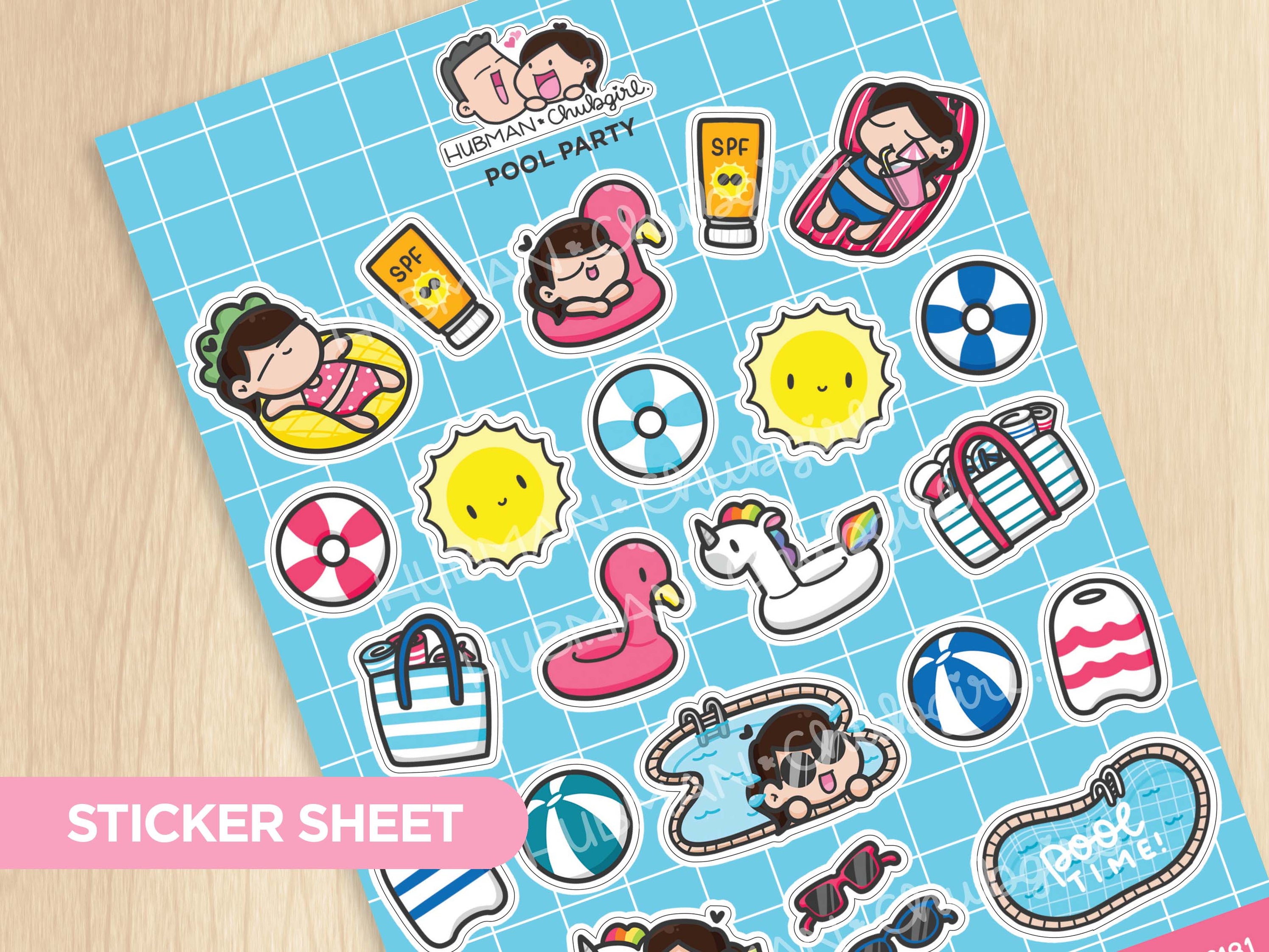 Pool Party Sticker Set – Hubman and Chubgirl