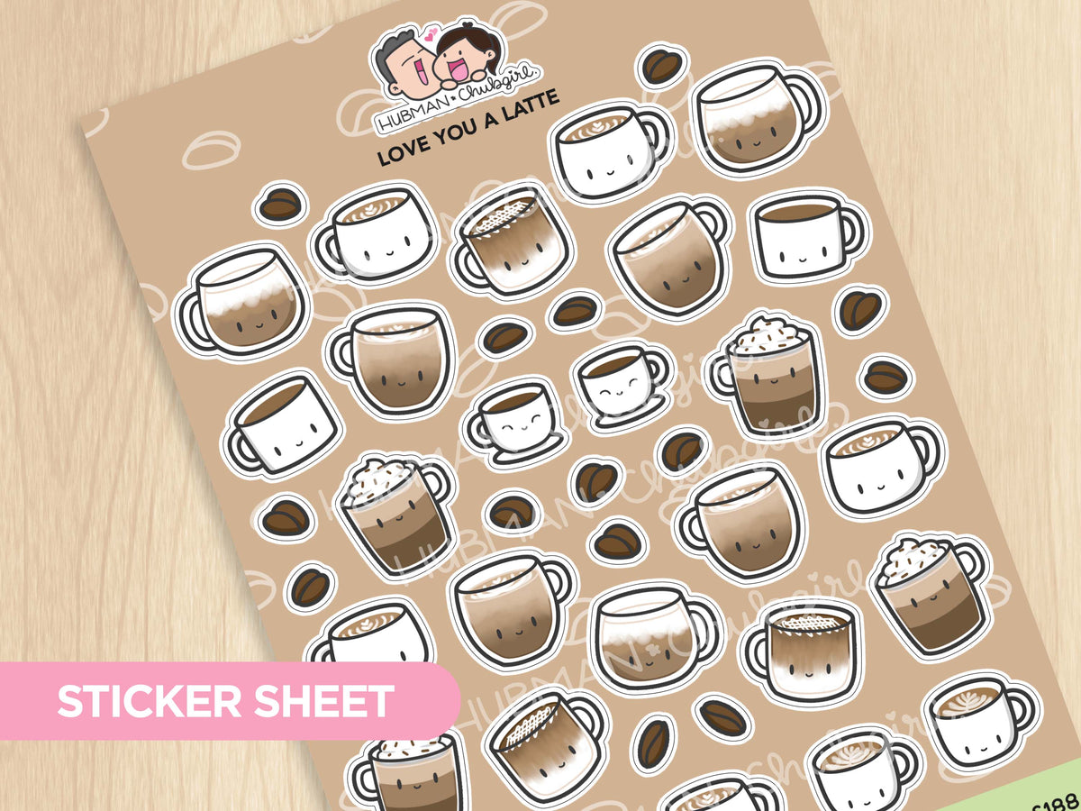 Love You a Latte Sticker Sheet – Hubman and Chubgirl