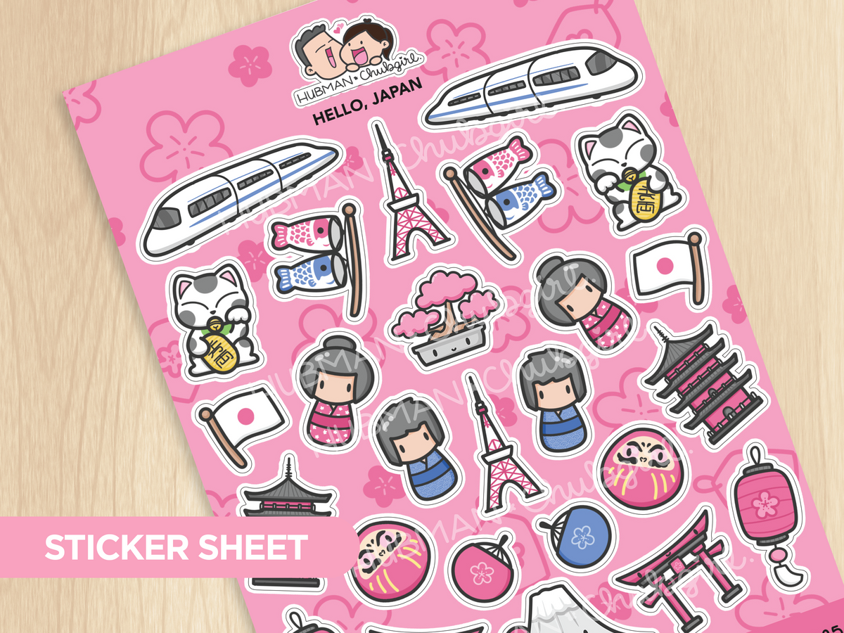 Hello, Japan Sticker Sheet – Hubman and Chubgirl