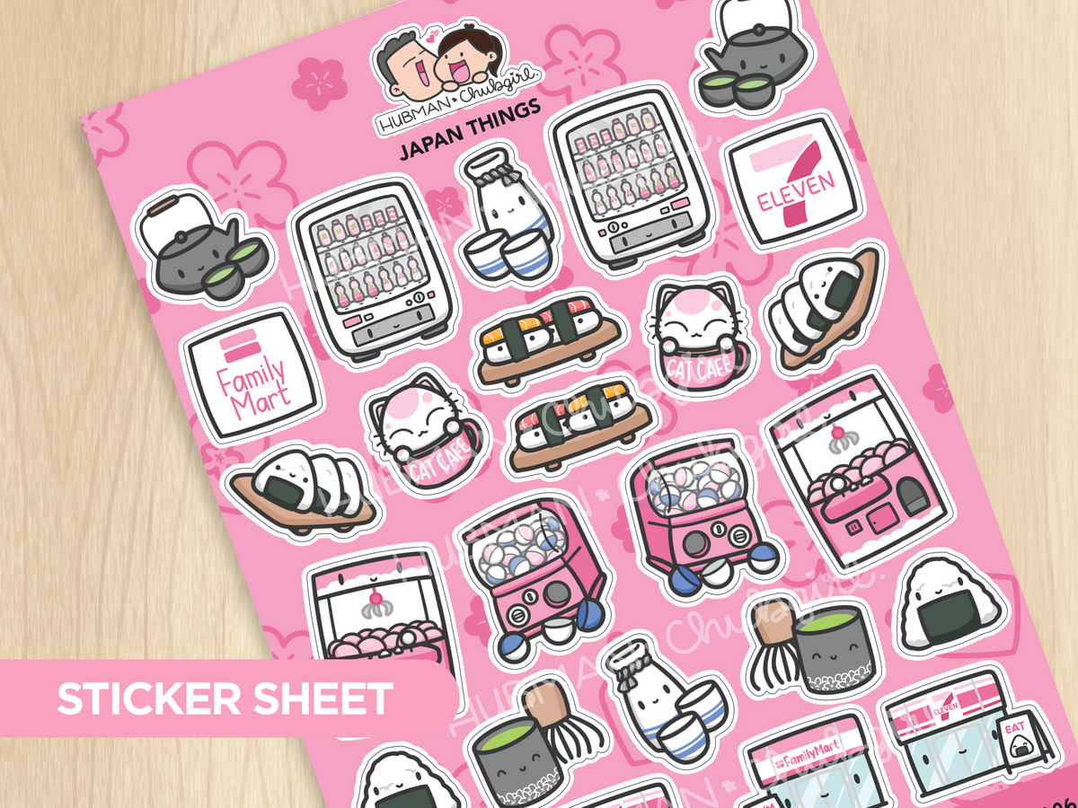 Japan Things Sticker Sheet – Hubman and Chubgirl