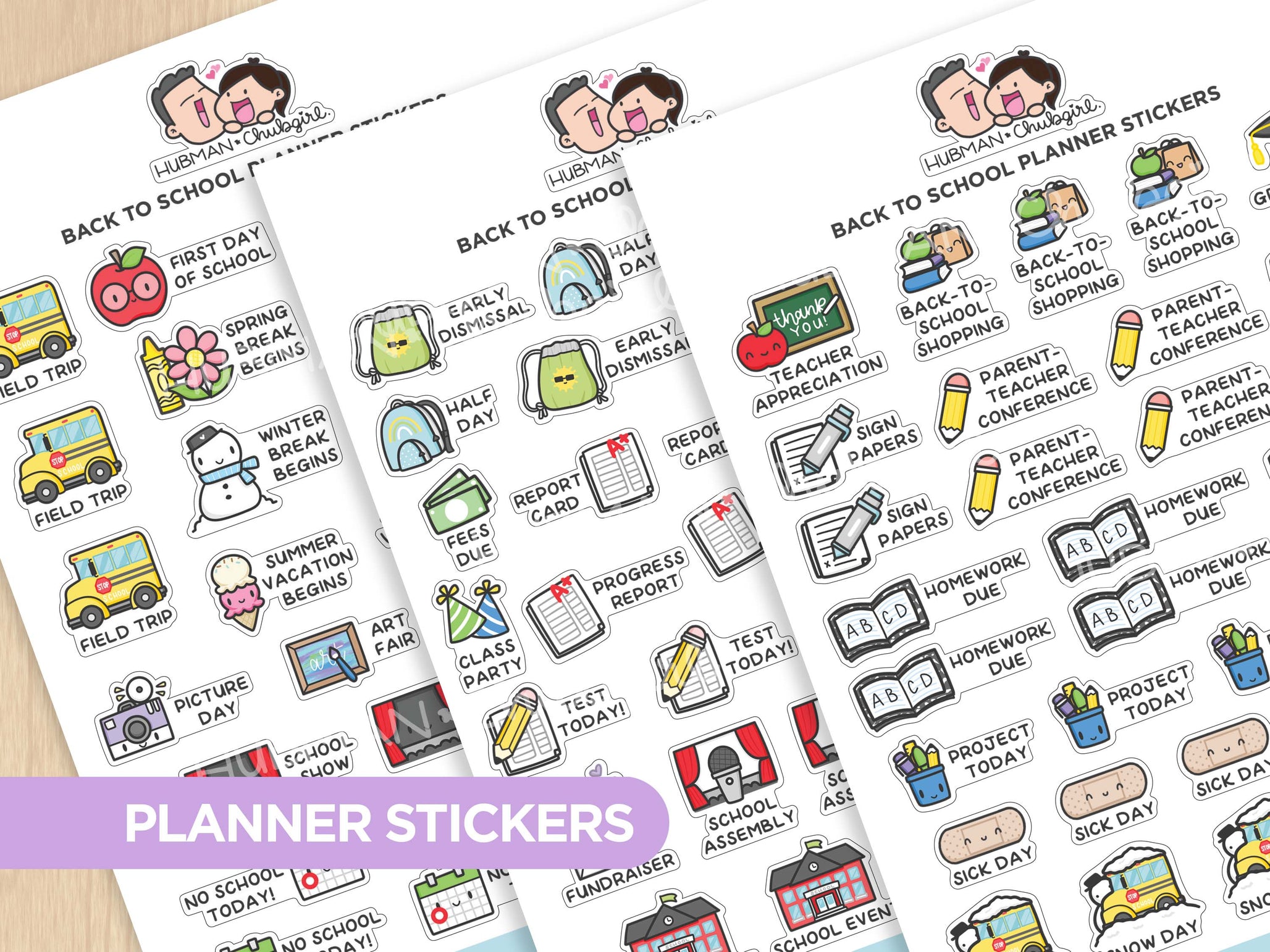 Back to School Sticker Set – Hubman and Chubgirl