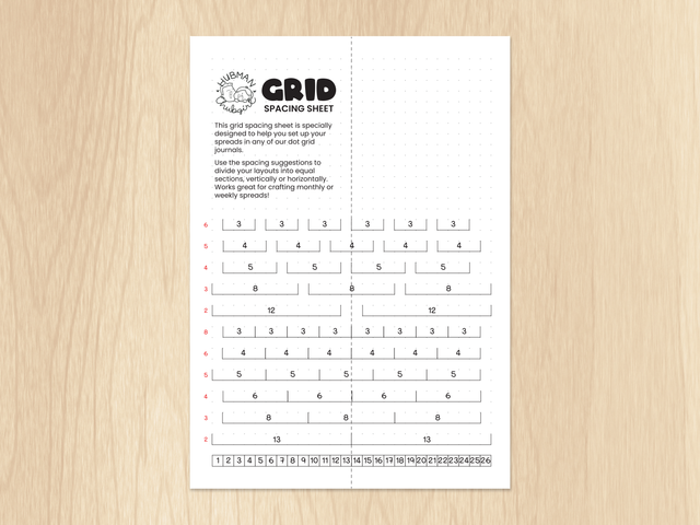 Dot Grid Spacing Sheet – Hubman and Chubgirl