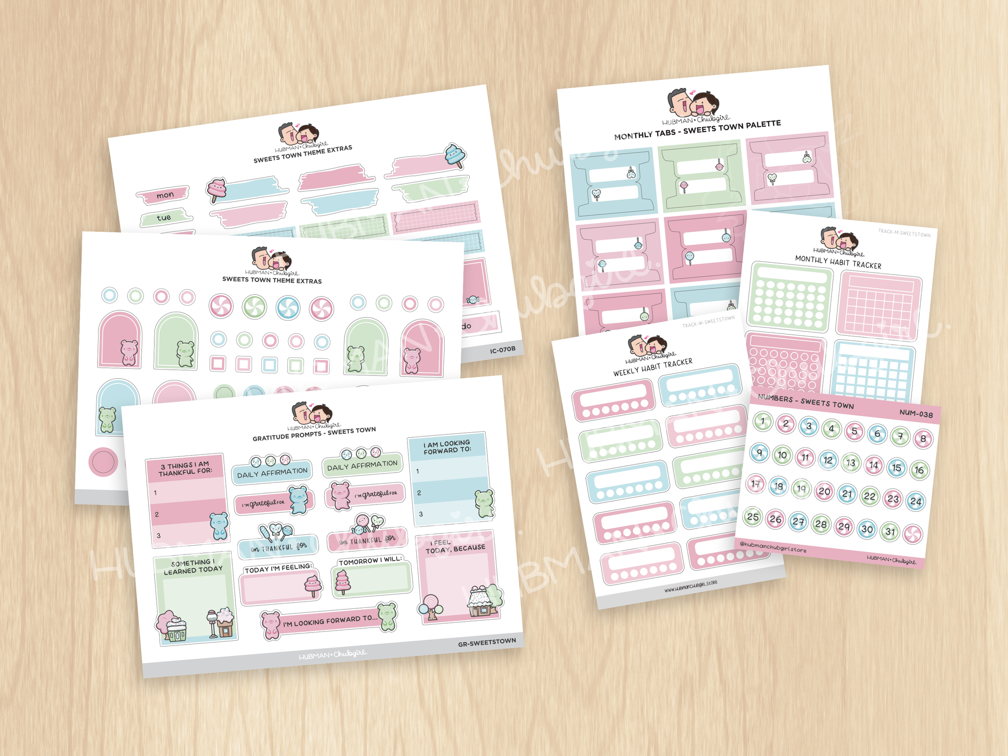 Sweets Town Journaling Extras Sticker Set – Hubman and Chubgirl