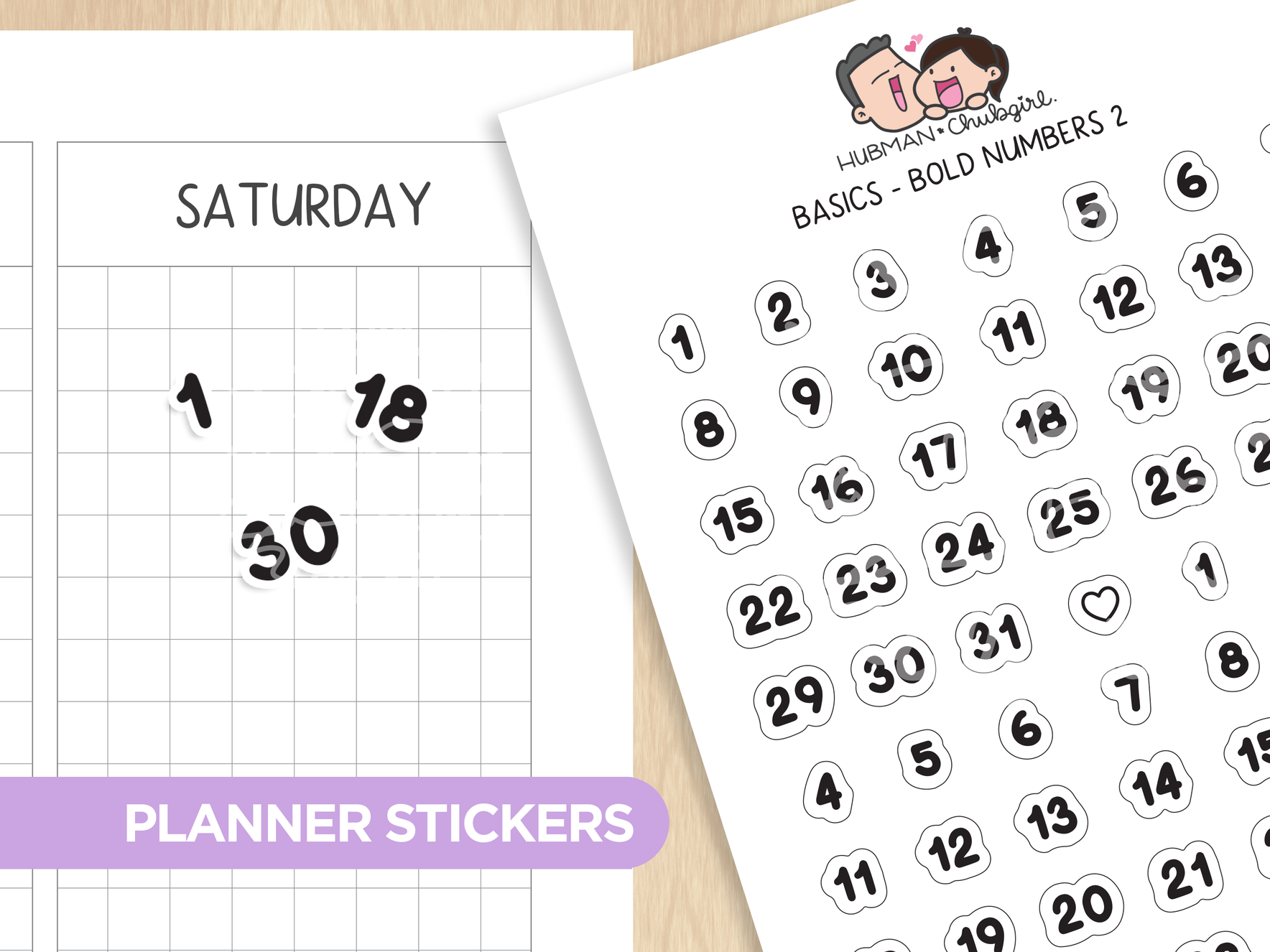 Basics - Numbers Text Planner Stickers (Bold Font) – Hubman and Chubgirl