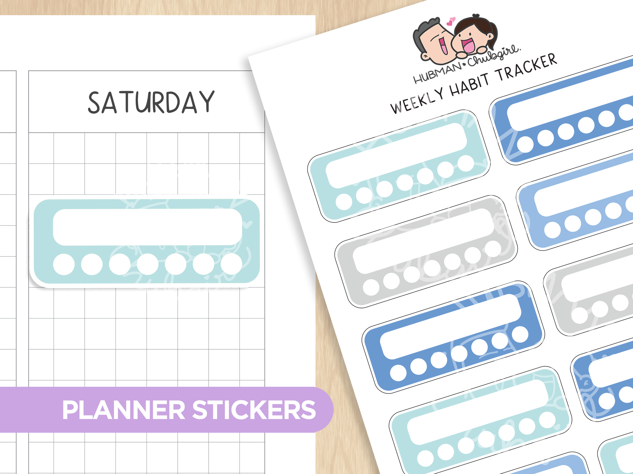 Weekly Habit Tracker - Deep Blue Sea Theme Palette – Hubman and Chubgirl