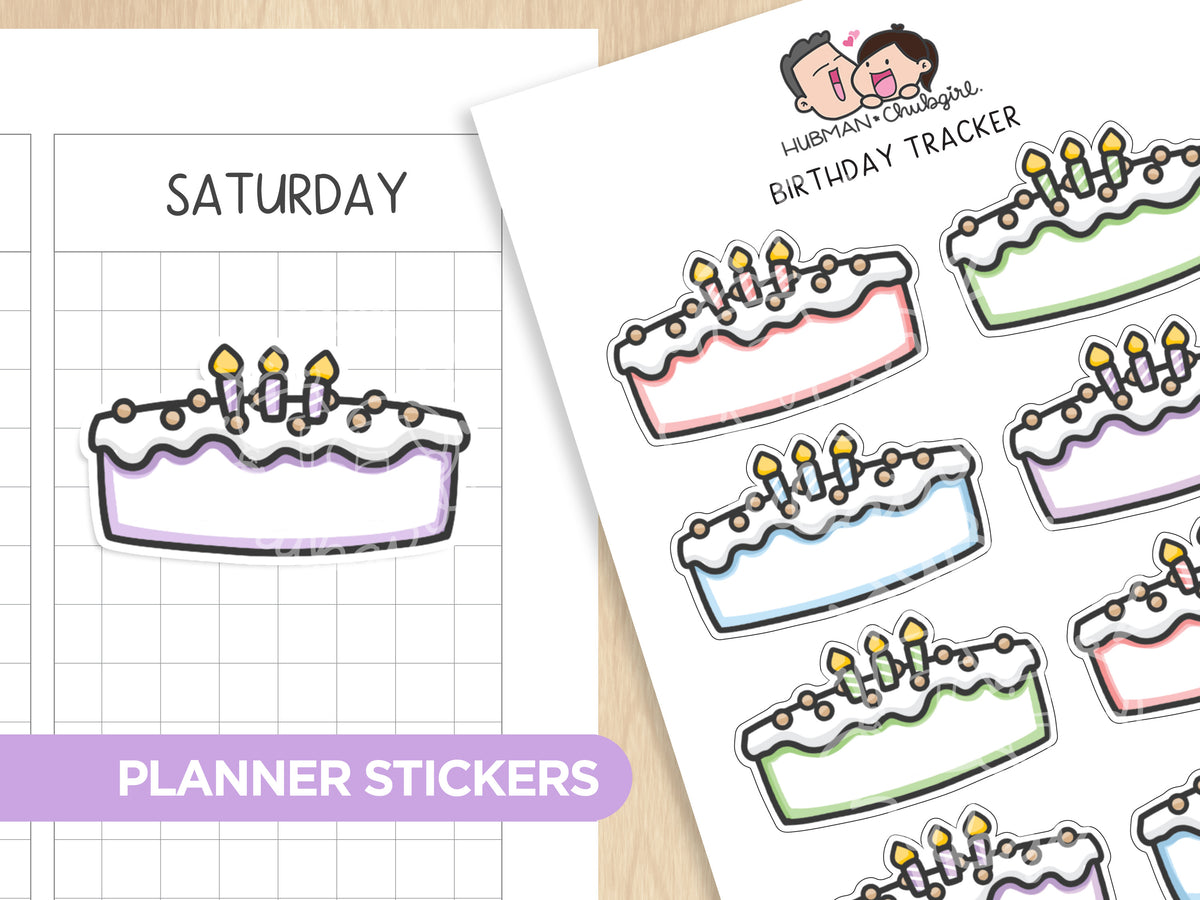 Birthday Tracker Planner Stickers – Hubman and Chubgirl