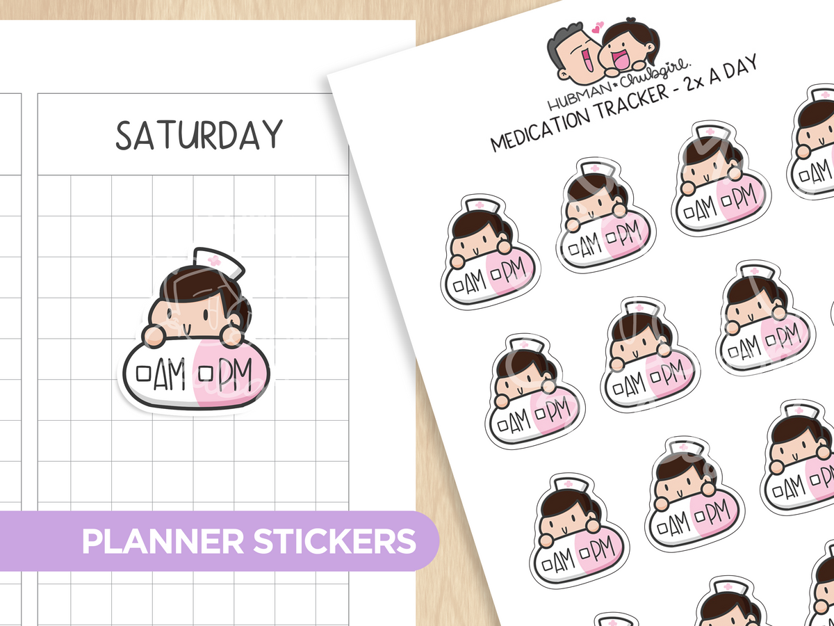 Medication Tracker - 2x a Day Tracker Planner Stickers – Hubman and ...