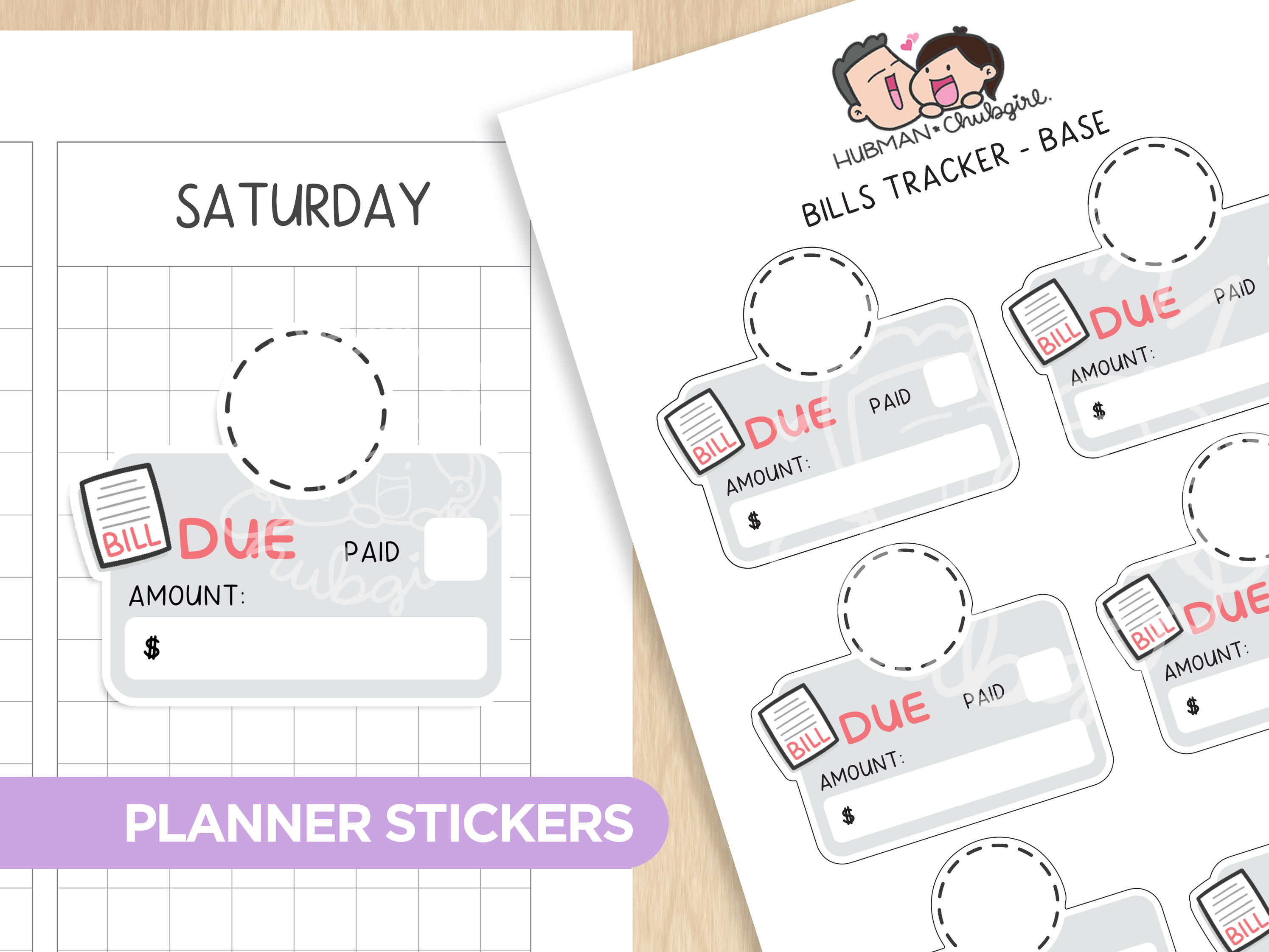 Bills Tracker - Base Planner Stickers – Hubman and Chubgirl