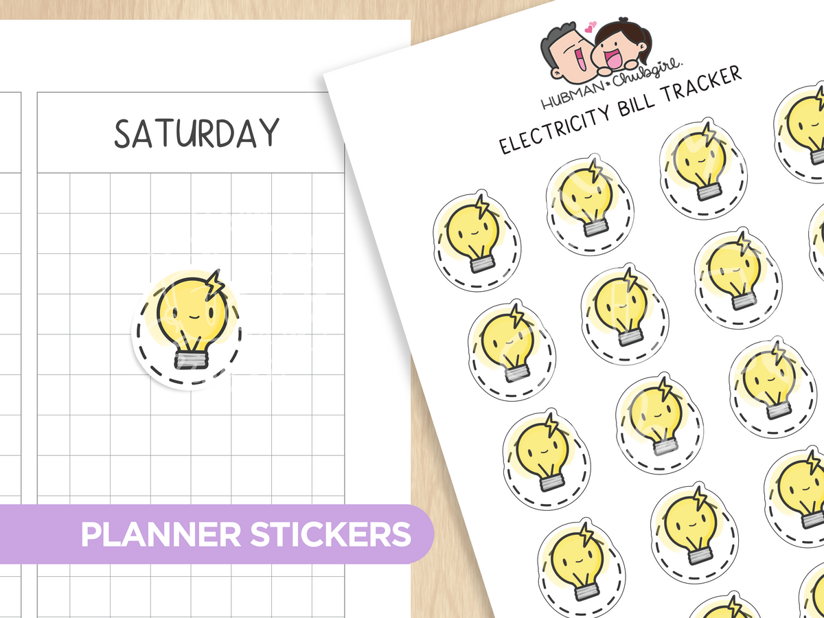 Electricity Bill Tracker Planner Stickers – Hubman and Chubgirl