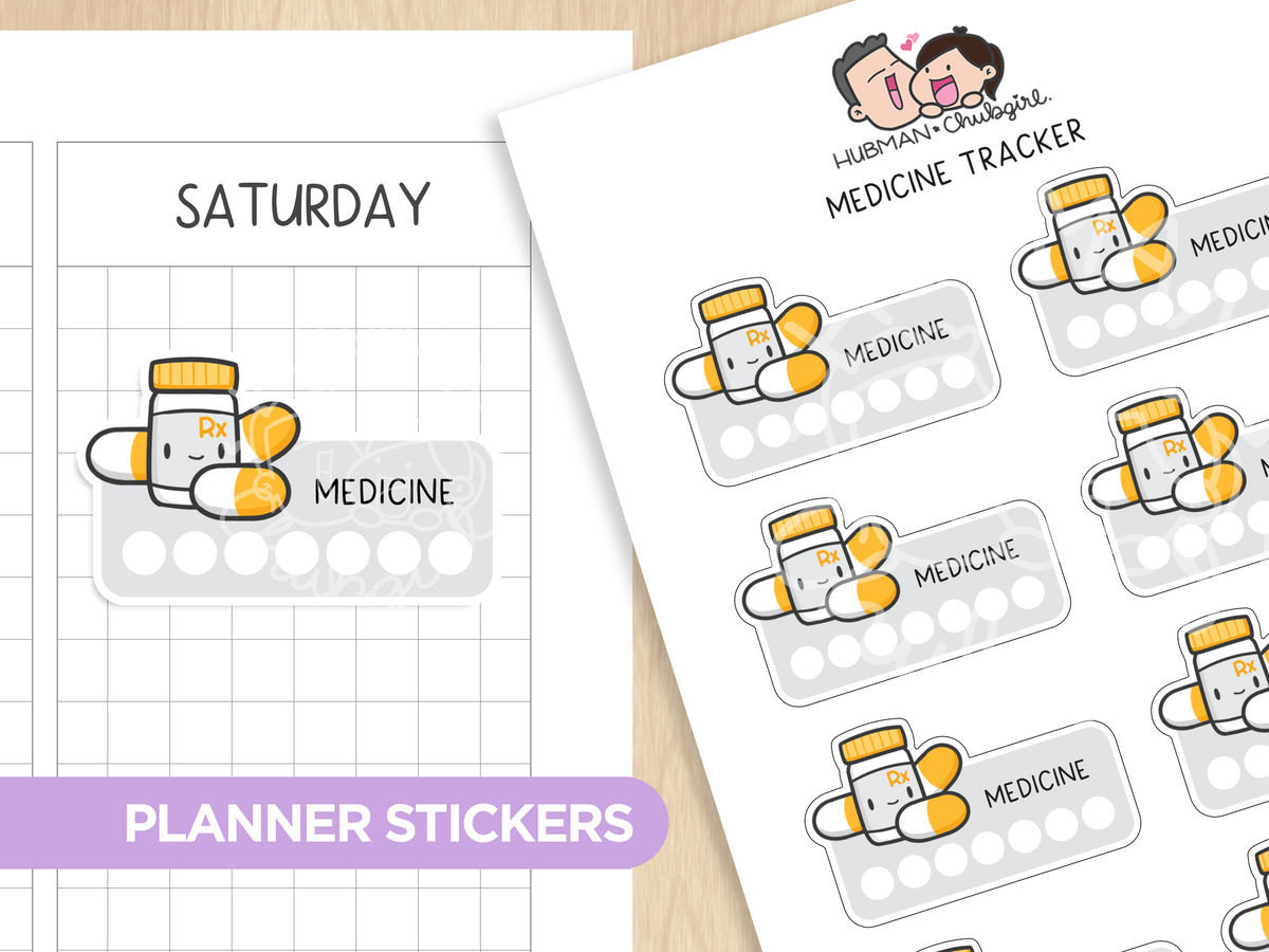 Medicine Tracker Planner Stickers – Hubman and Chubgirl