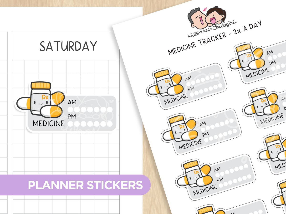 Medicine Tracker - 2x a day Planner Stickers – Hubman and Chubgirl