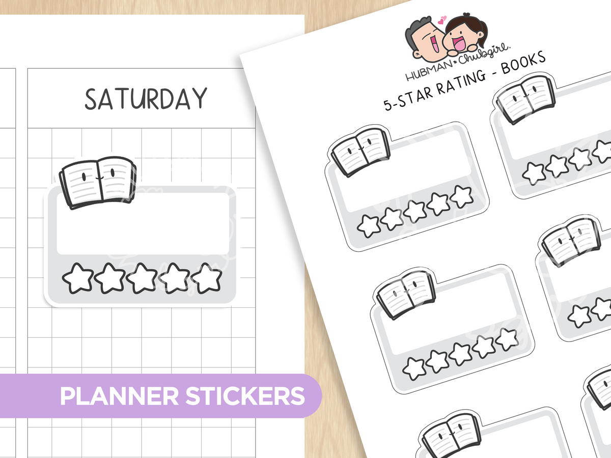 5-Star Rating - Books Tracker Planner Stickers – Hubman and Chubgirl