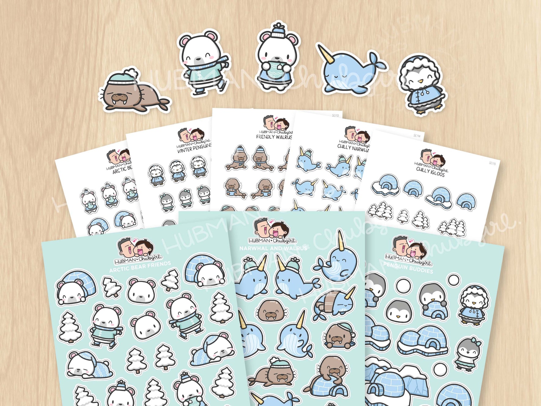 Arctic Winter Sticker Set – Hubman and Chubgirl