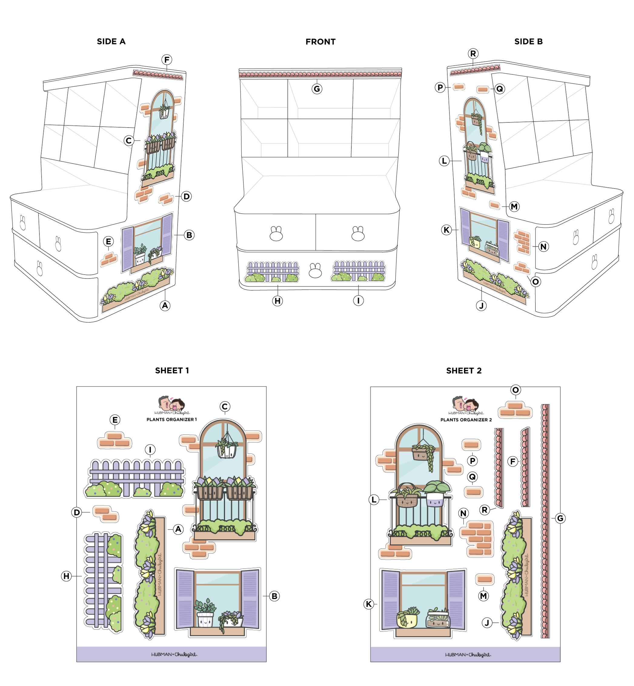 Desktop Buddy Decal Set - Plants – Hubman and Chubgirl