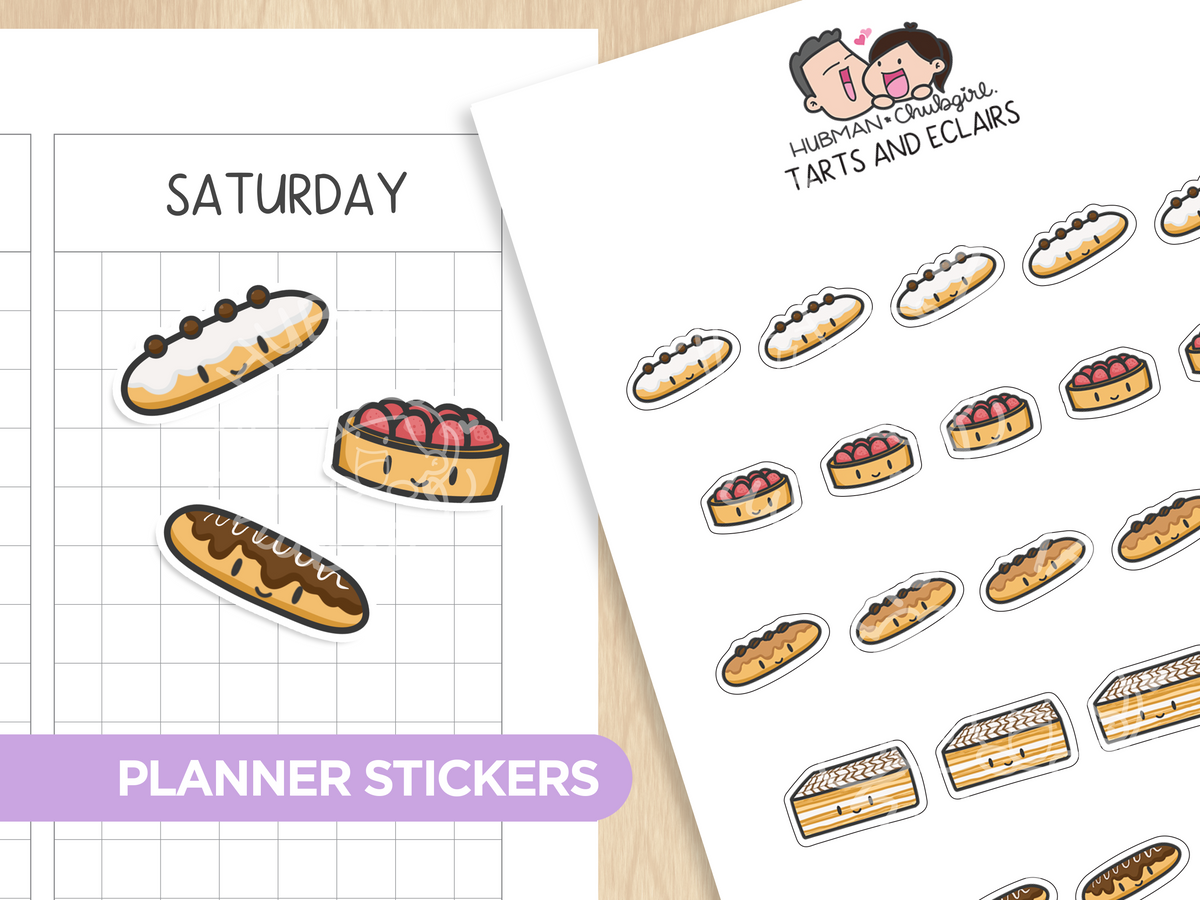 Tarts & Eclairs Planner Stickers – Hubman and Chubgirl