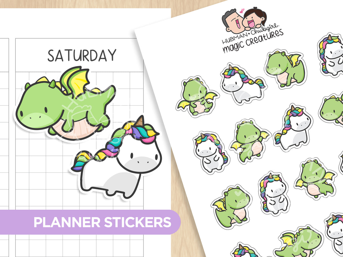 Magic Creatures Planner Stickers – Hubman and Chubgirl