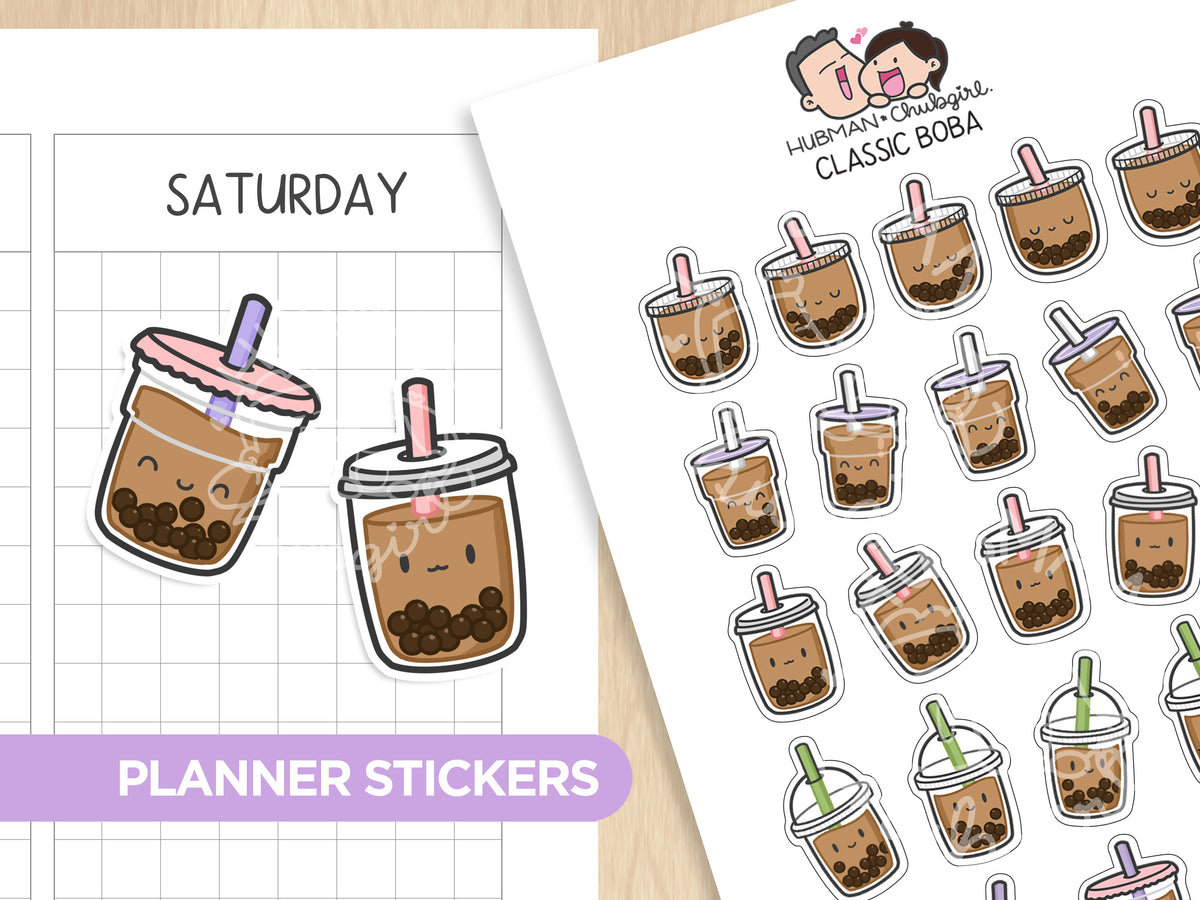 Classic Boba Planner Stickers – Hubman and Chubgirl