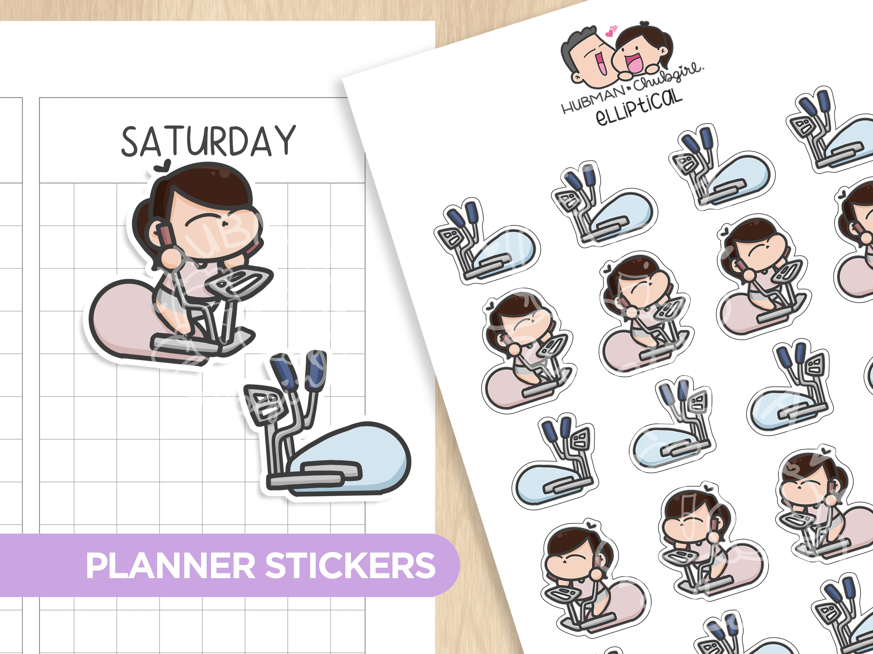 Elliptical Planner Stickers – Hubman and Chubgirl