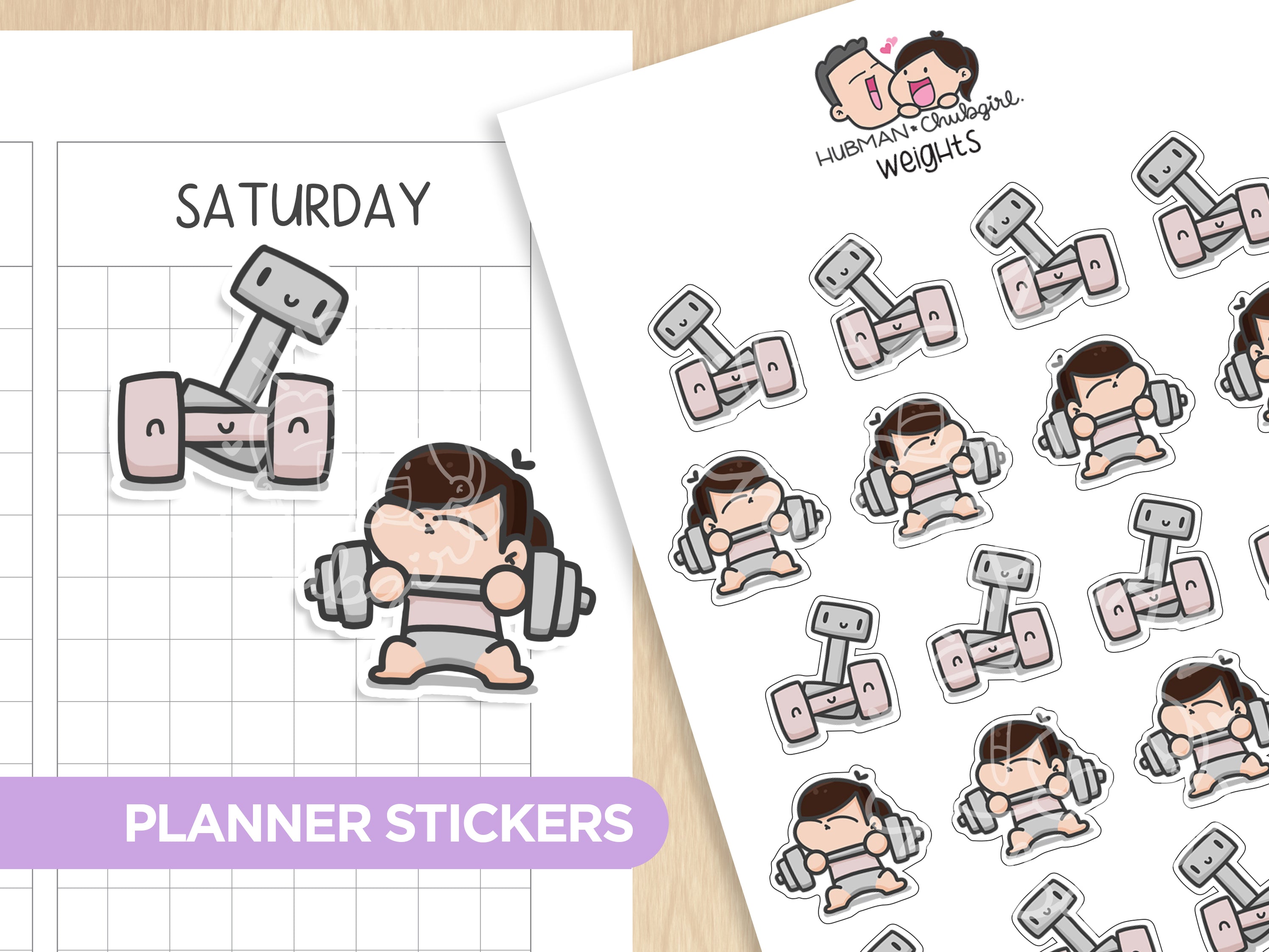 Gym & Workout Sticker Set – Hubman and Chubgirl