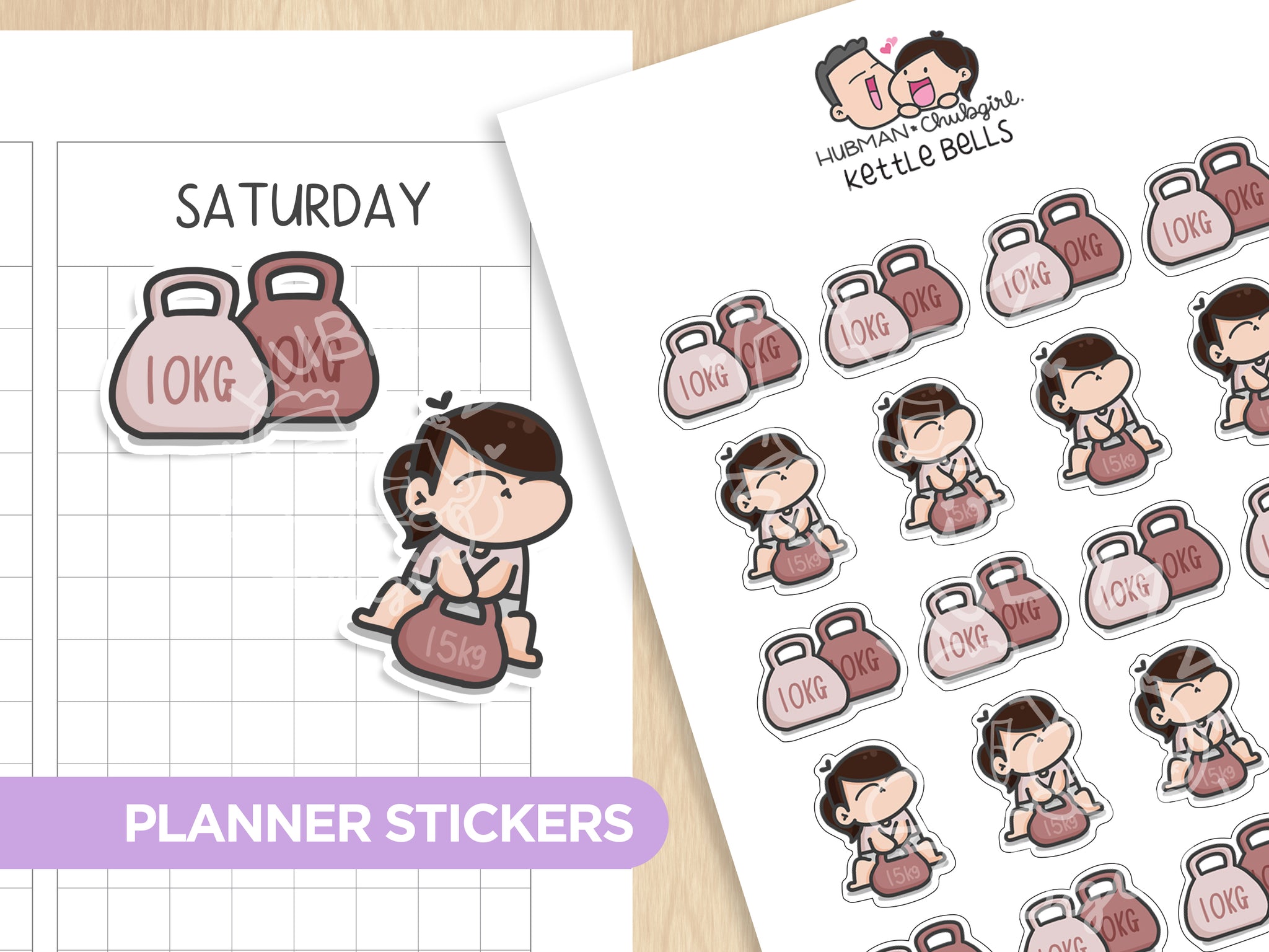 Gym & Workout Sticker Set – Hubman and Chubgirl