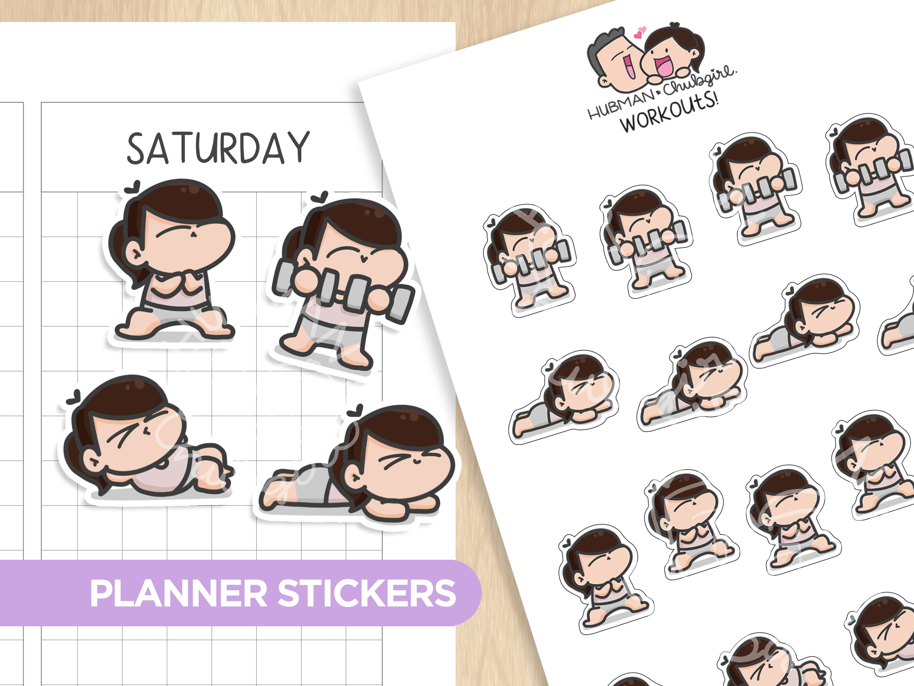 Gym & Workout Sticker Set – Hubman and Chubgirl