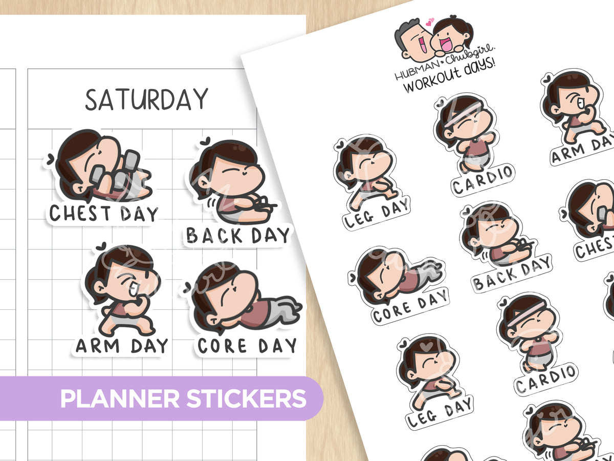 Workout Days! Planner Stickers – Hubman and Chubgirl