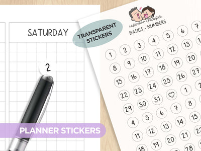 Basics - Numbers Planner Stickers – Hubman and Chubgirl