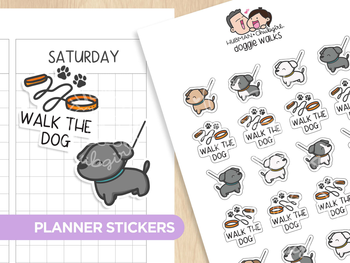 Doggie Walks Planner Stickers – Hubman and Chubgirl