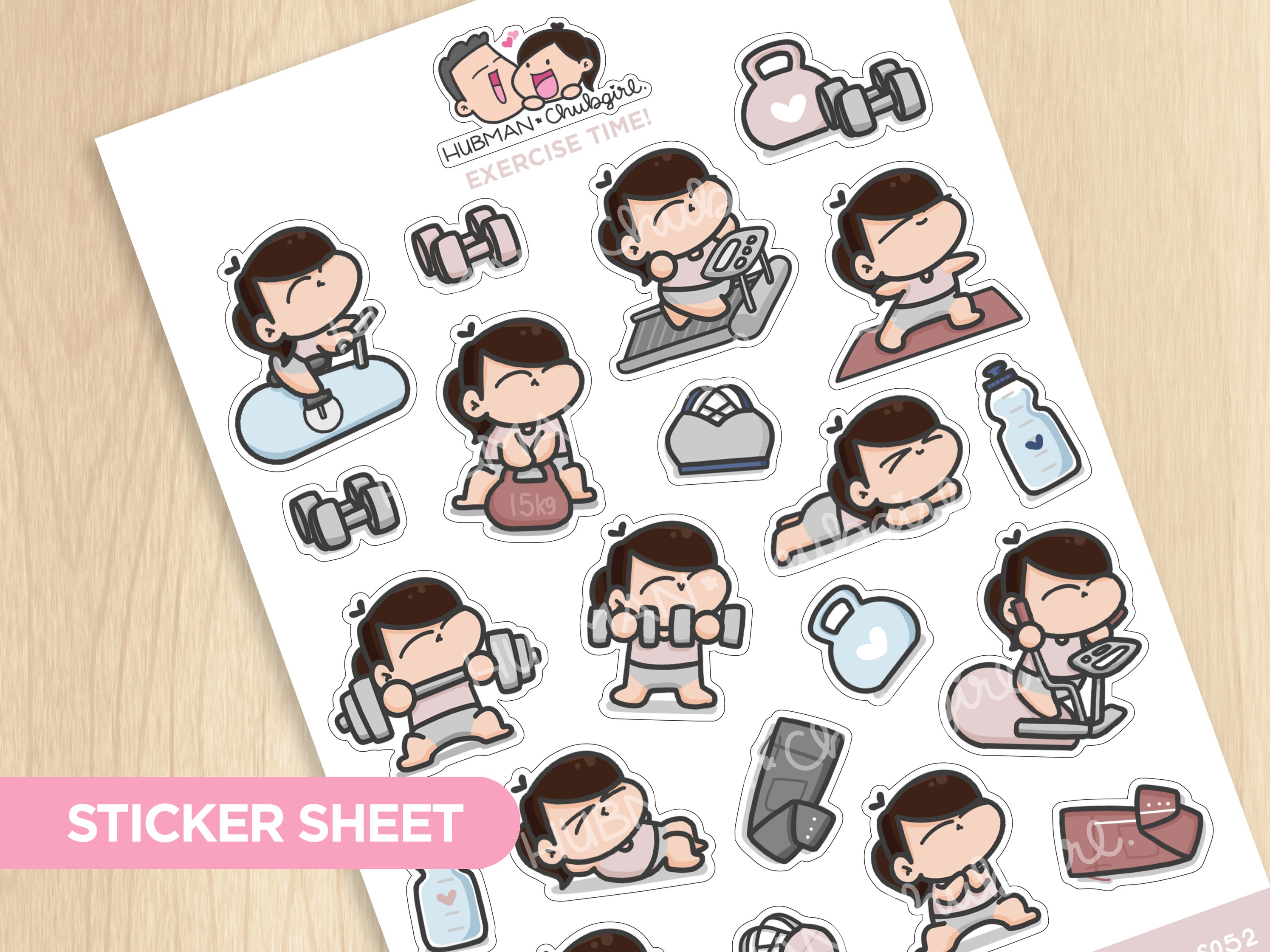 Gym & Workout Sticker Set – Hubman and Chubgirl