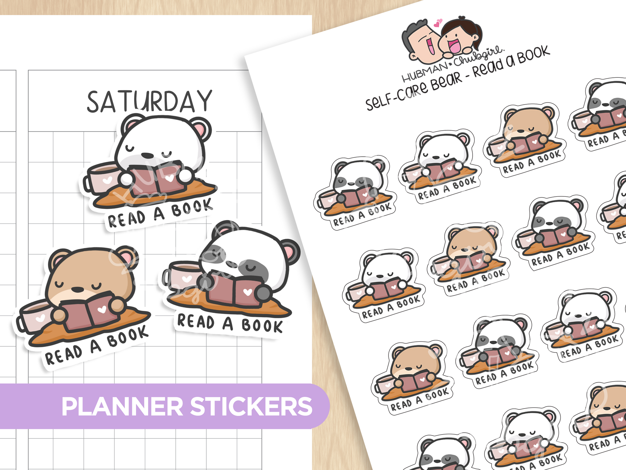 Self-Care Bears Sticker Set – Hubman and Chubgirl